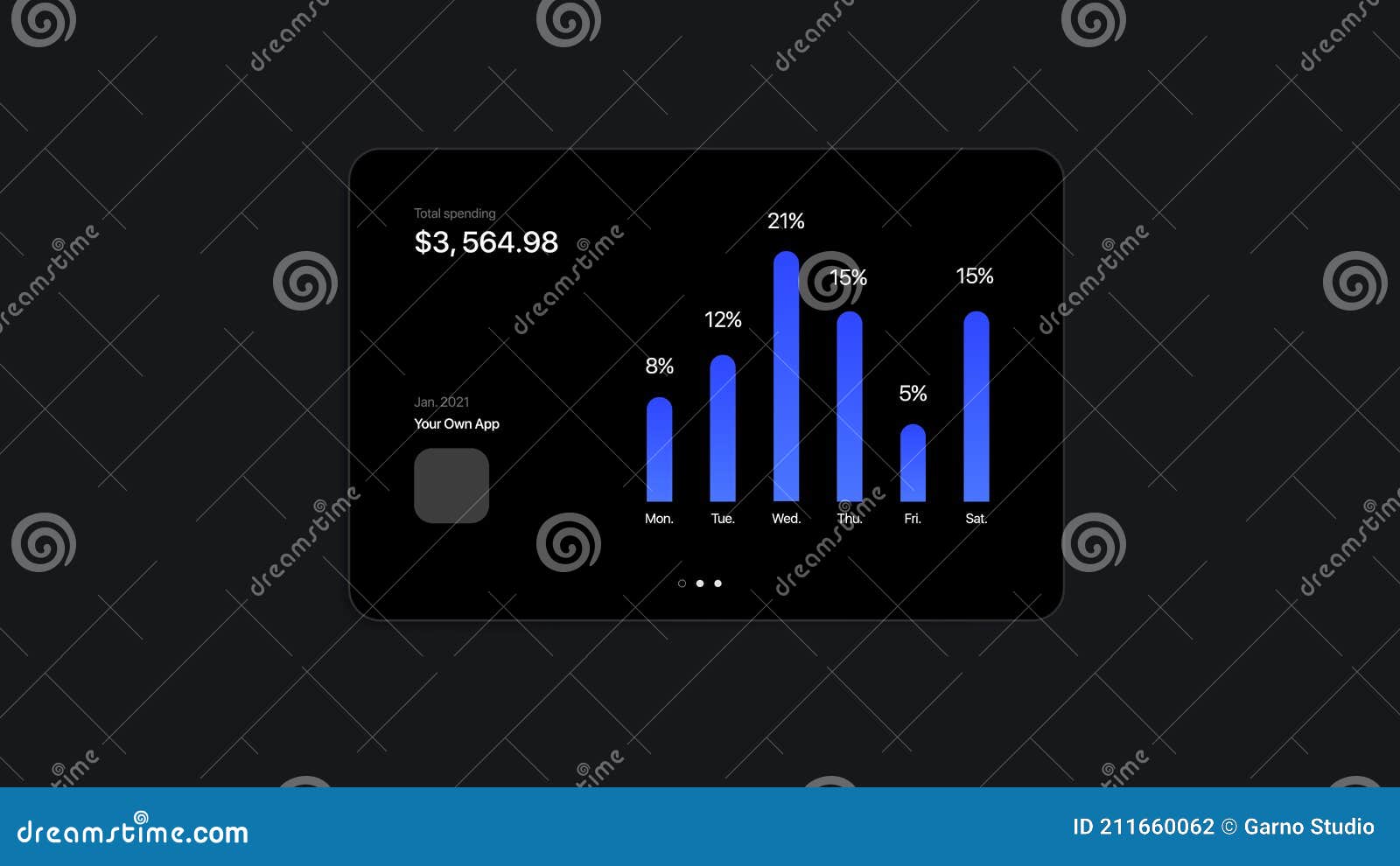 App Money Spending Statistics UI Interface Stock Vector - Illustration ...
