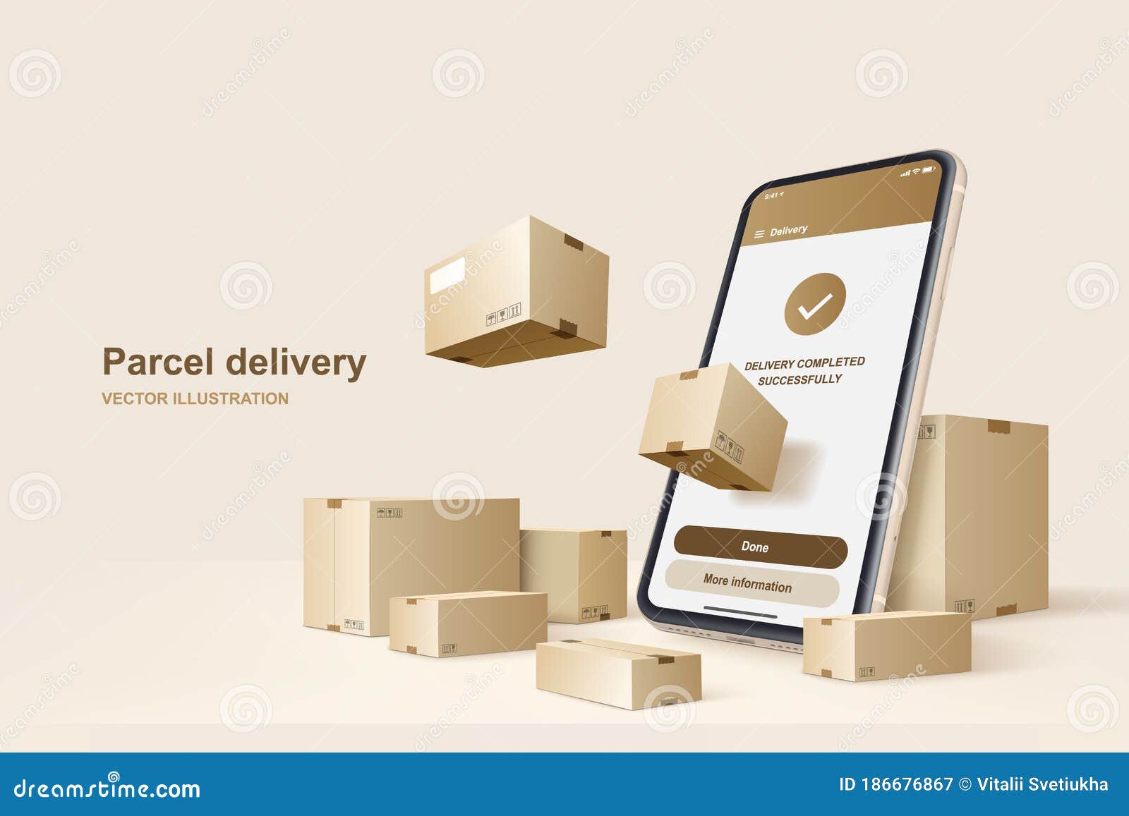 APP Parcel Delivery. Concept for Fast Delivery Service. Vector ...