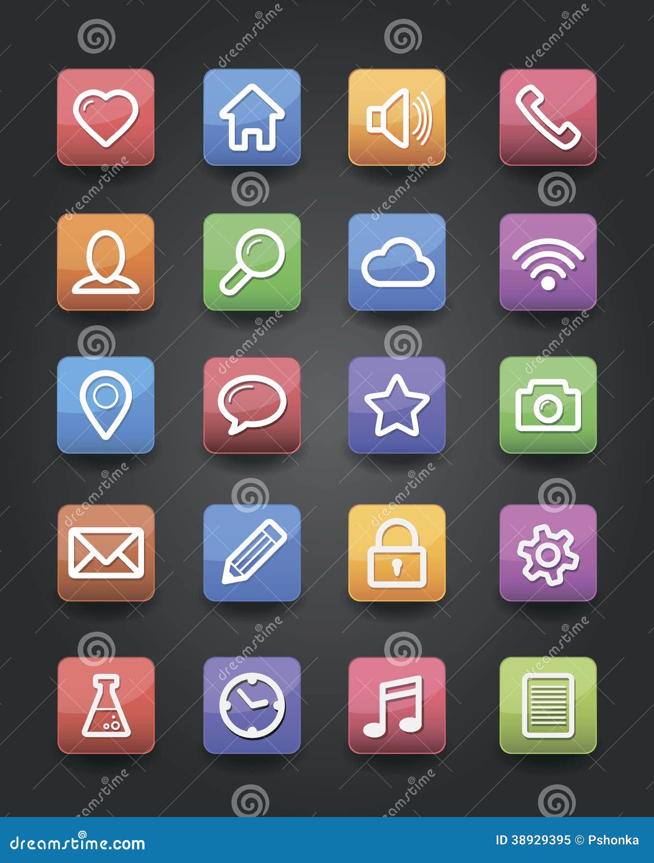 App pictogrammen vector illustratie. Illustration of etiket - 38929395