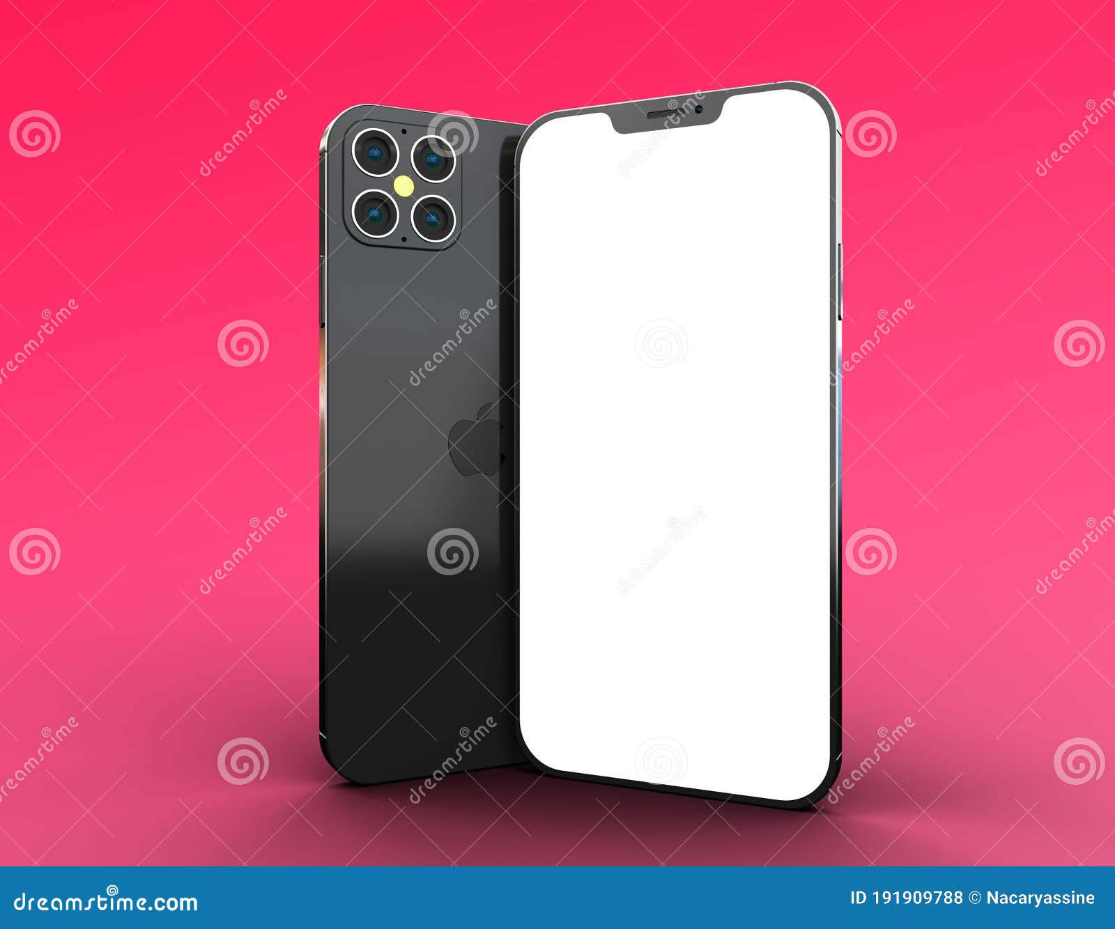 App Presentation Mockup, Iphone 12 Pro, 3D Rendering Editorial Stock ...