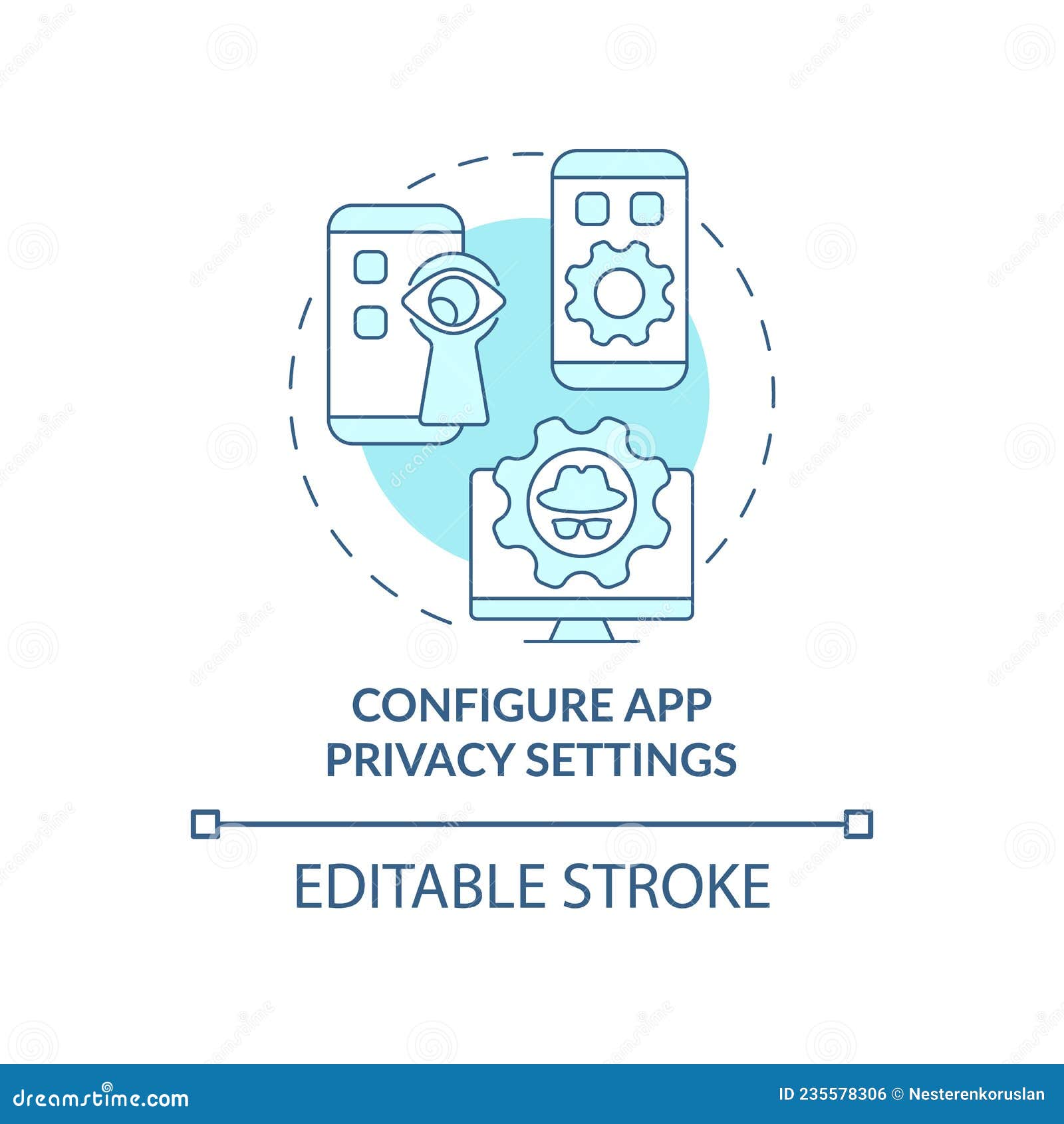 App Privacy Settings Configuration Concept Icon Stock Vector ...