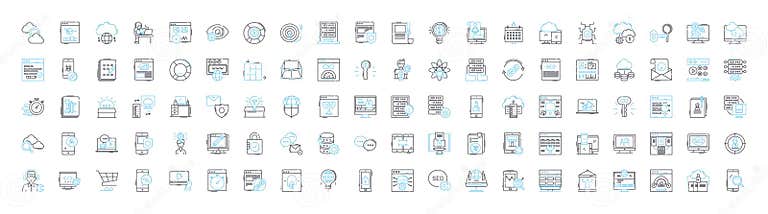 App Programming Vector Line Icons Set. App, Programming, Coding, Development, IOS, Android ...
