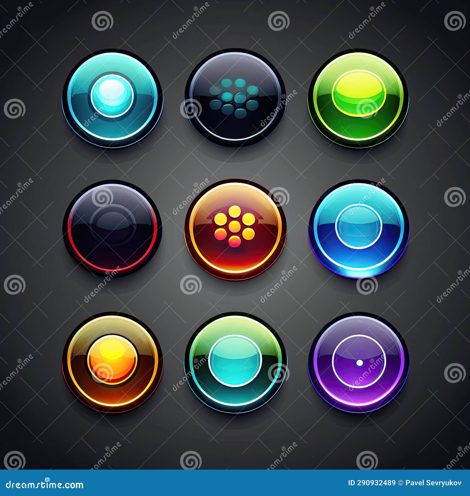 App Round Game Button Ai Generated Stock Illustration - Illustration of ...