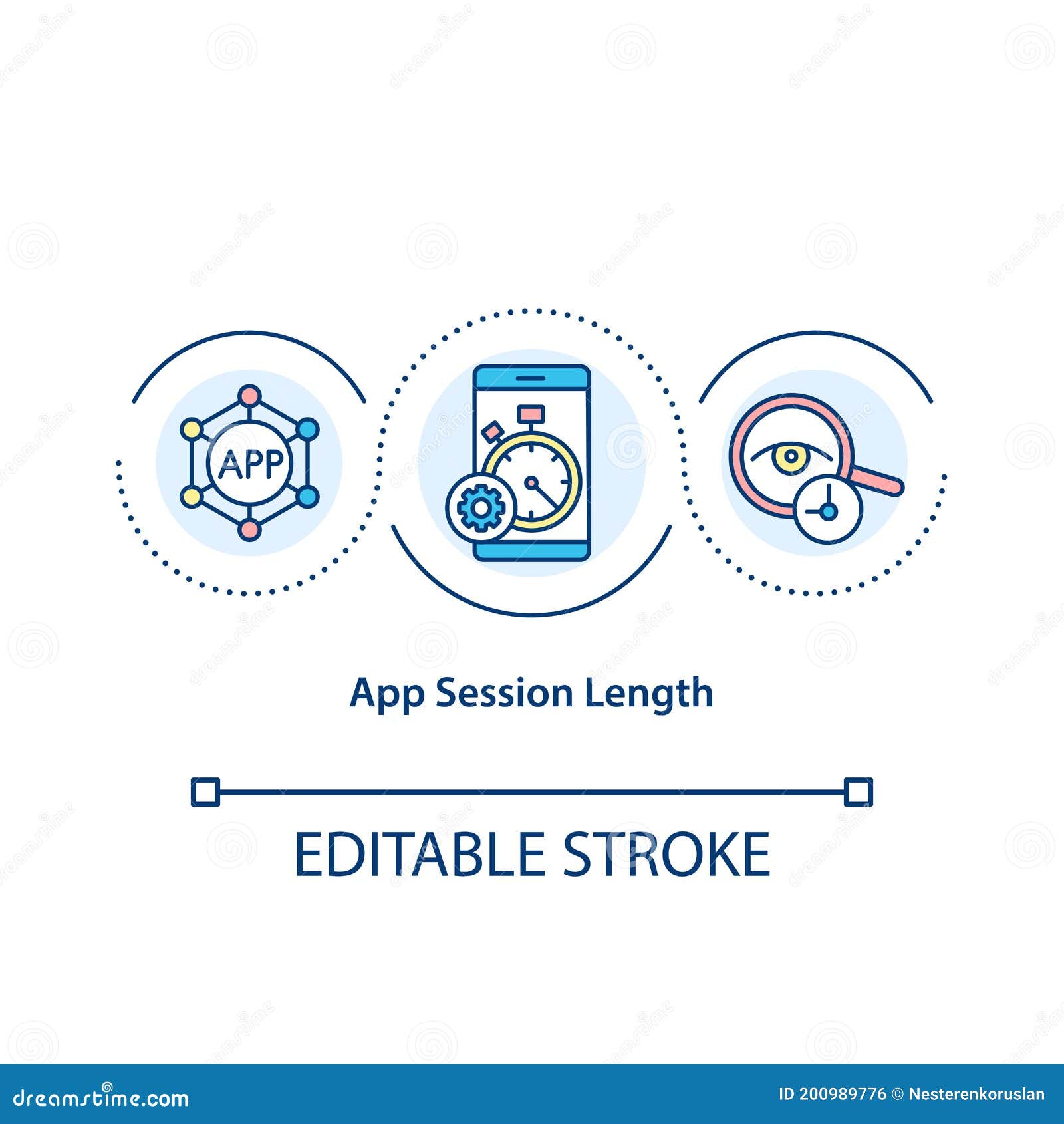 Length Concept Symbols. Dimension And Measuring Vector Outline I ...