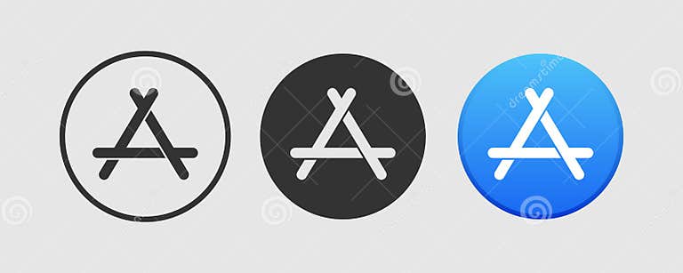 App Store Icon Vector Set. Linear and Filled Style Sign for Mobile ...