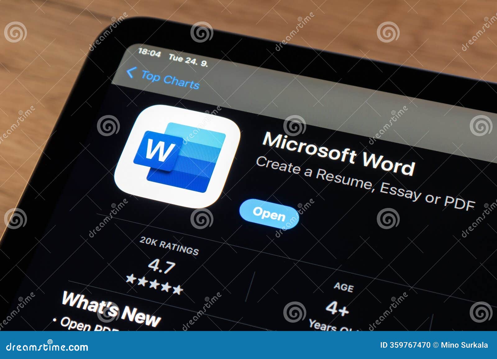 App Store with Microsoft Word Office Mobile Text Editor Application ...