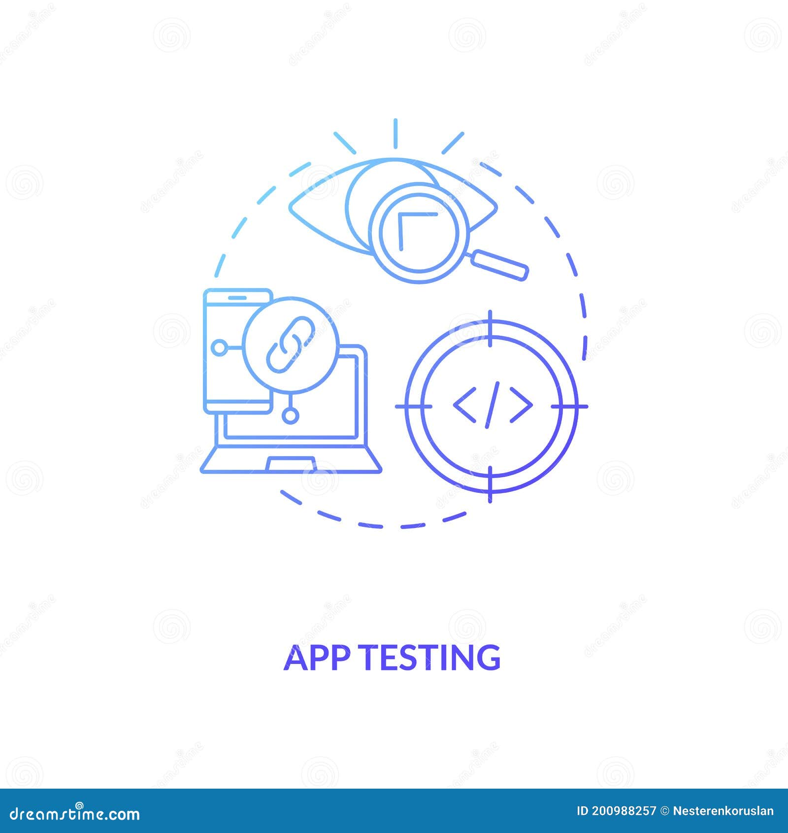 App testing concept icon stock vector. Illustration of application ...