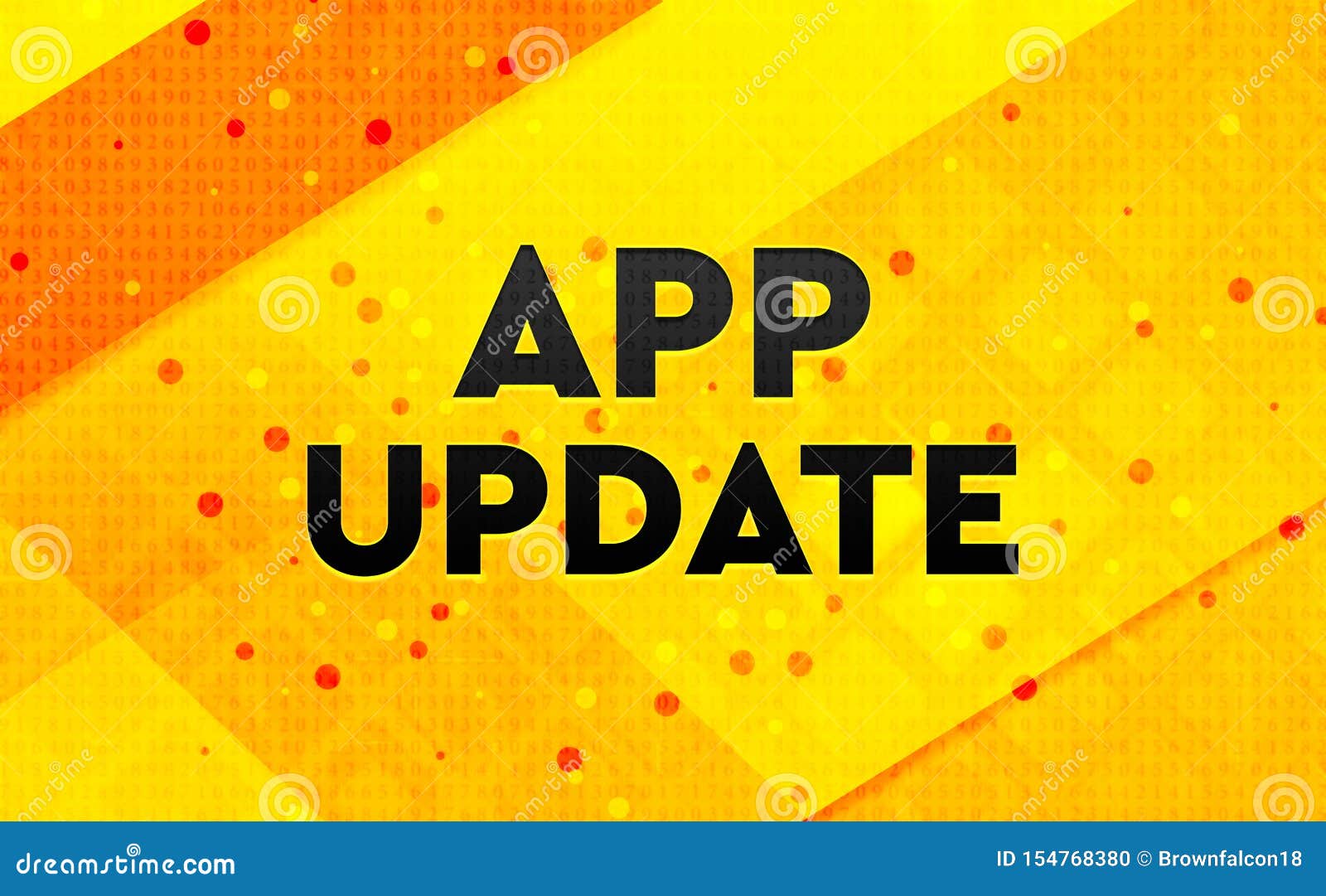 App Update Abstract Digital Banner Yellow Background Stock Illustration ...