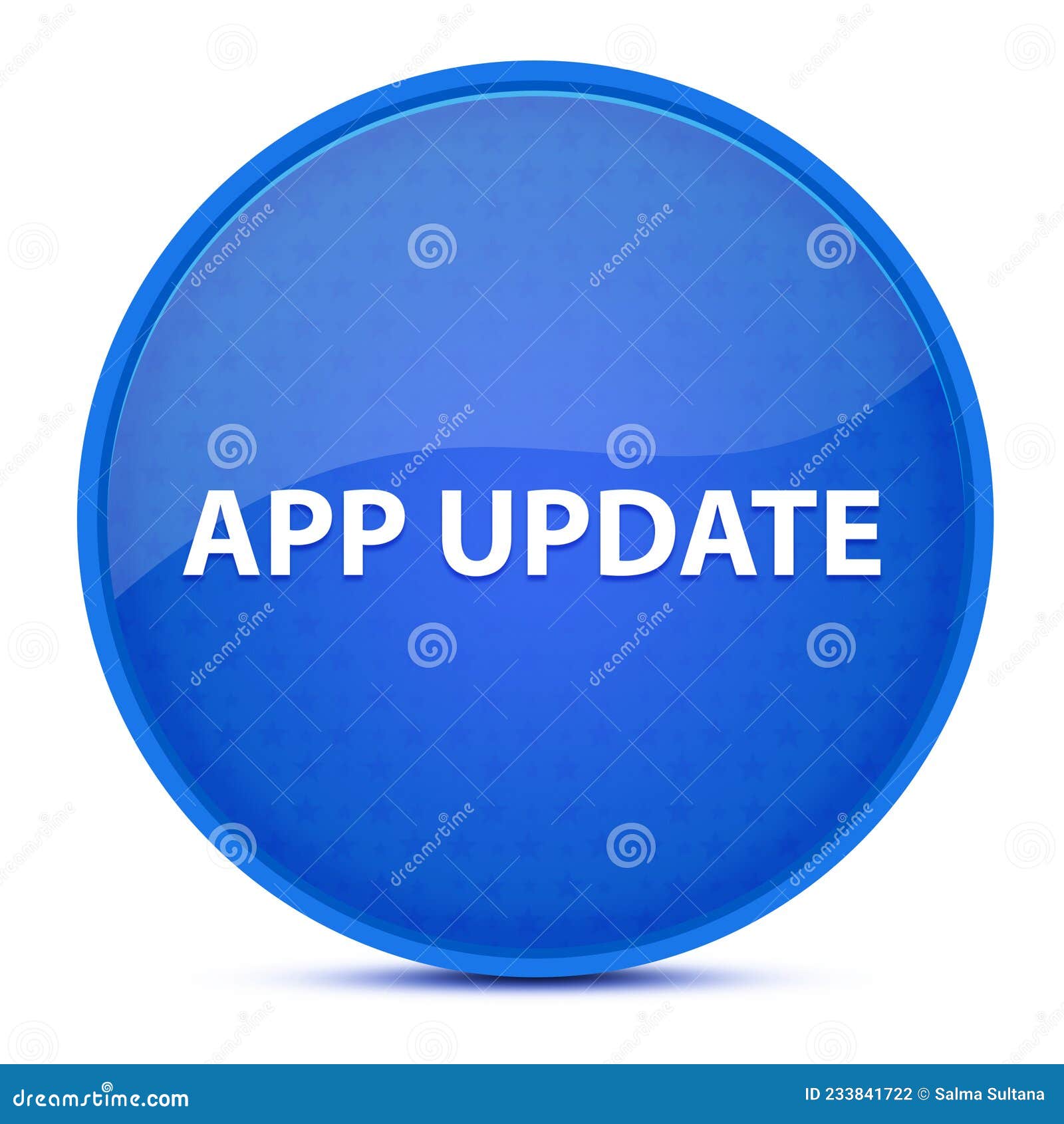 App Update Aesthetic Glossy Blue Round Button Abstract Stock ...