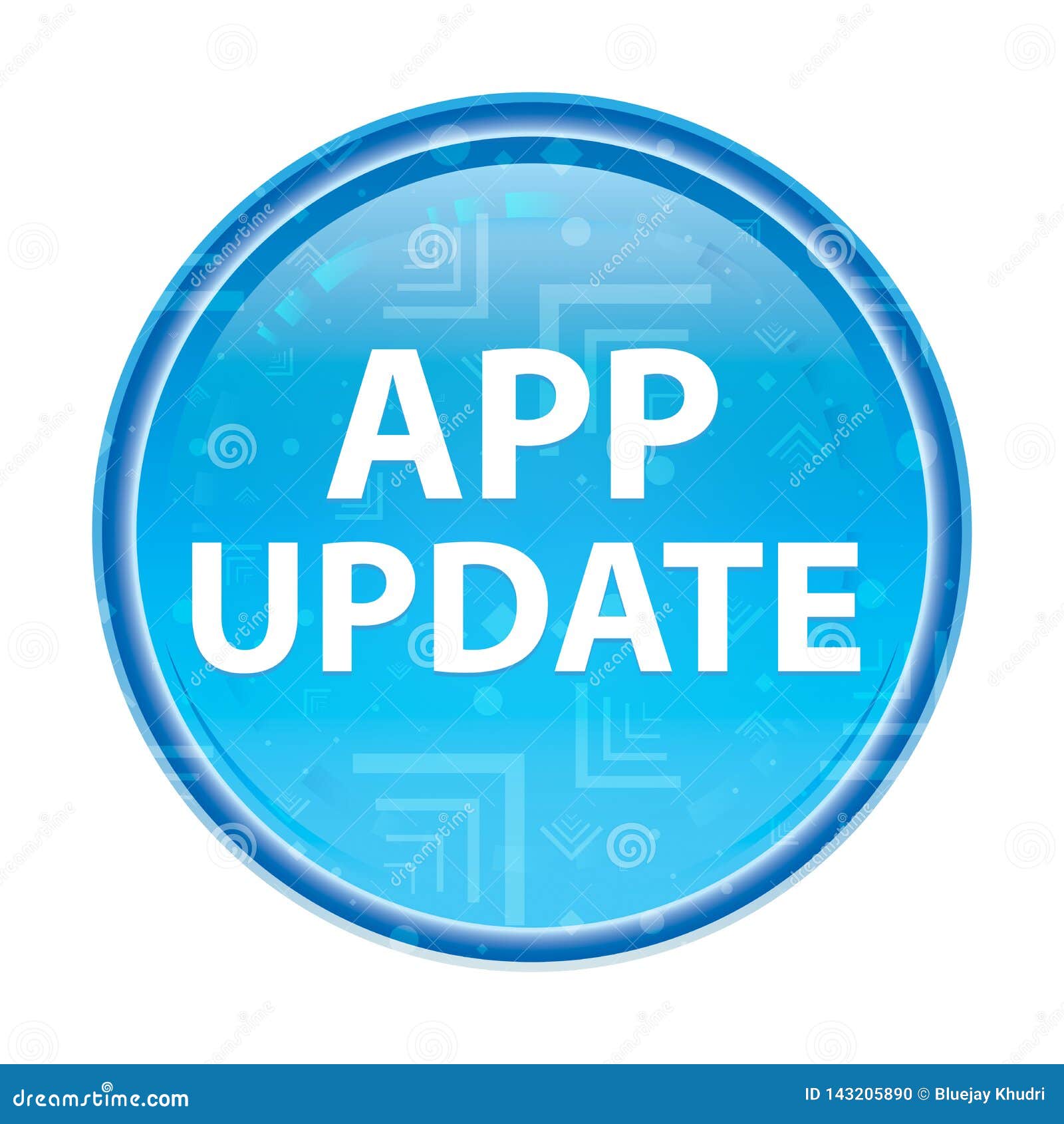App Update Floral Blue Round Button Stock Illustration - Illustration ...