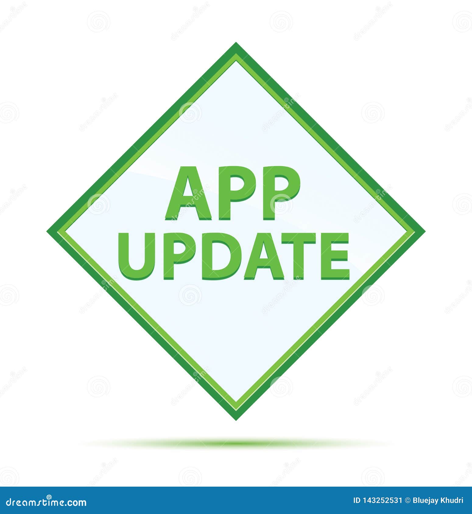 App Update Modern Abstract Green Diamond Button Stock Illustration ...