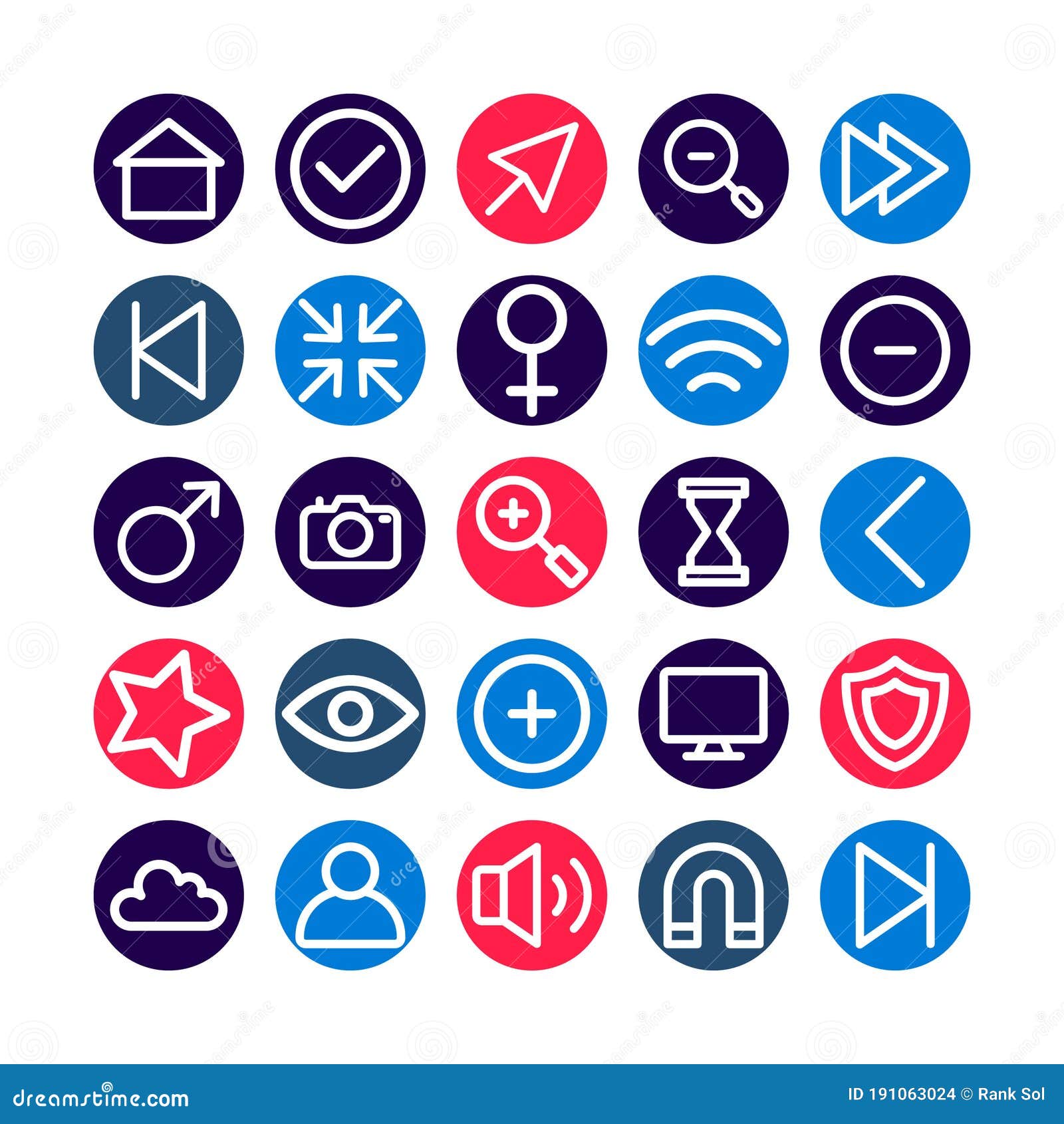 App User Interface Bold Outline Vector Icons Set Every Single Icon Can ...