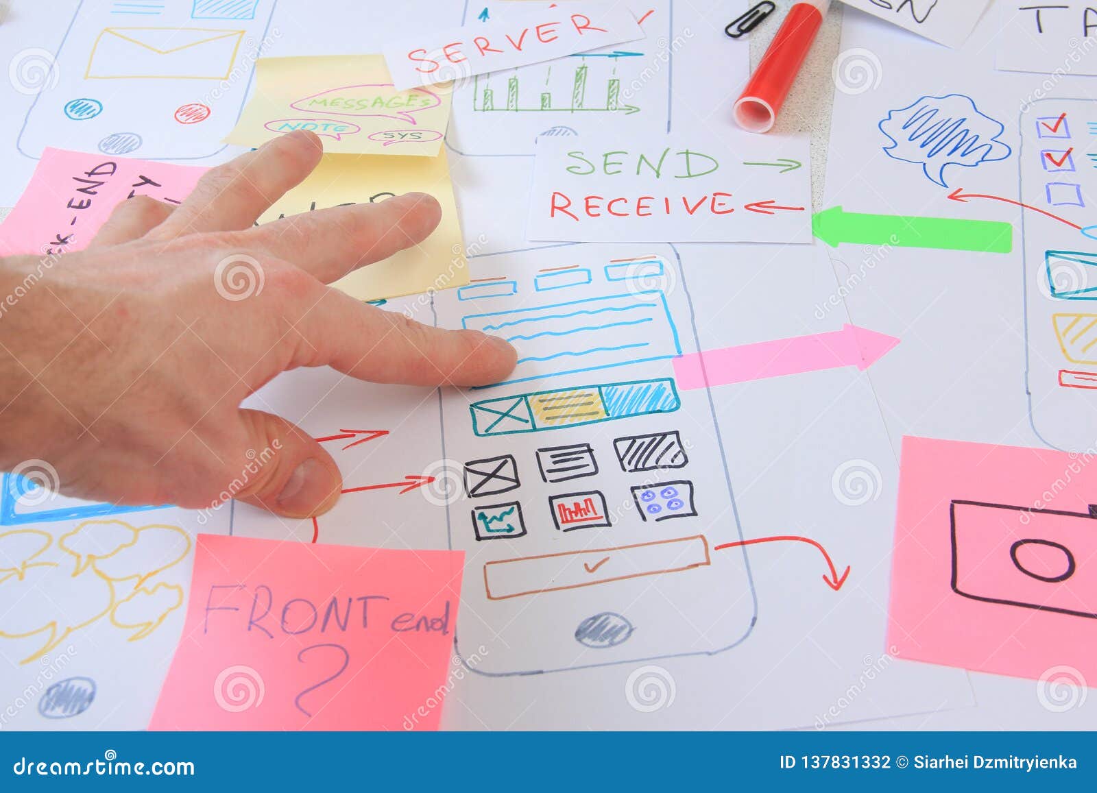 Developer Designing Software Structure Paper Prototype Stock Photos by ...