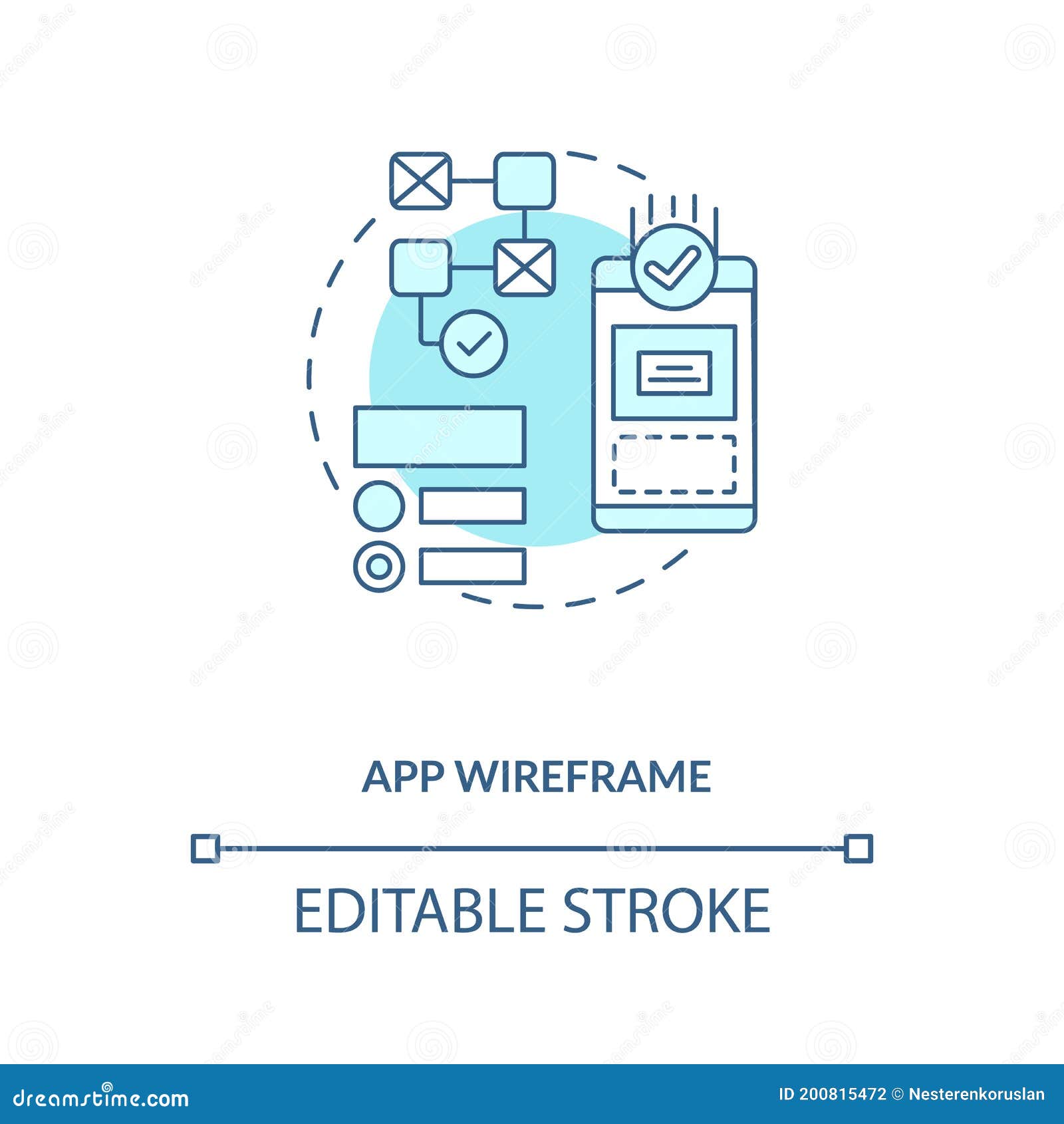 App wireframe concept icon stock vector. Illustration of blue - 200815472