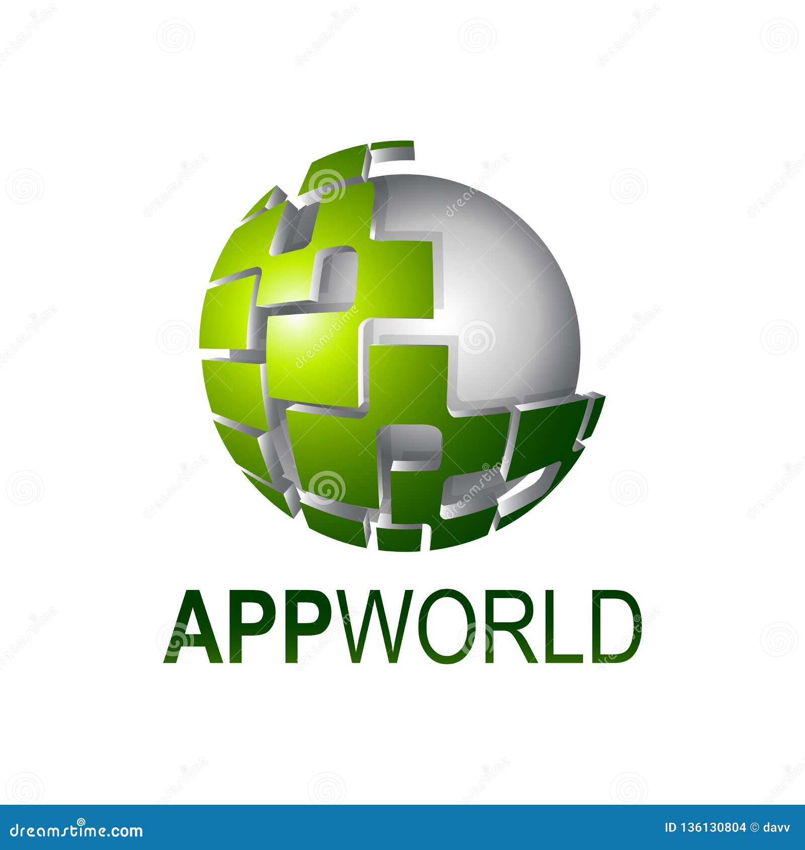 App World Shiny Digital Sphere Logo Concept Design Template Stock ...