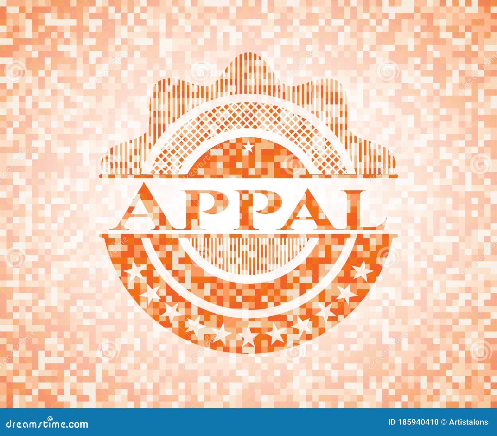 Appal Abstract Emblem, Orange Mosaic Background Stock Vector ...