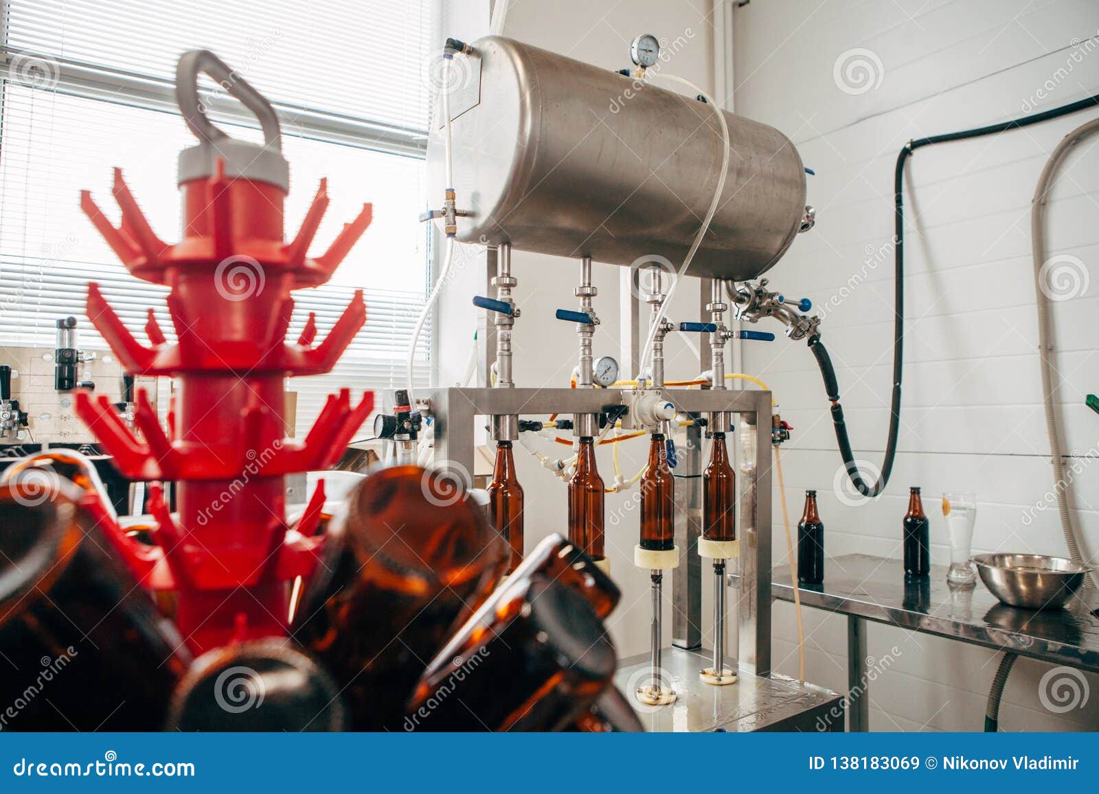 Apparatus for Bottling Beer in a Private Brewery. Stock Image - Image ...