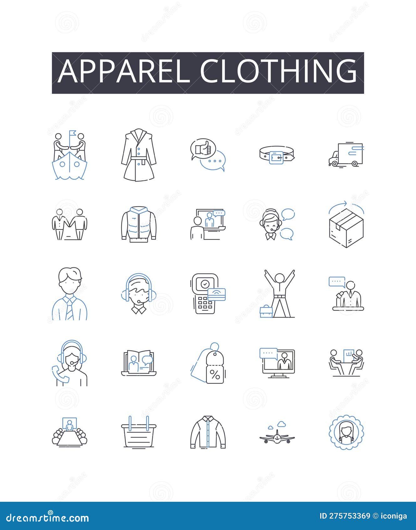 Apparel Clothing Line Icons Collection. Integrity, Empathy ...