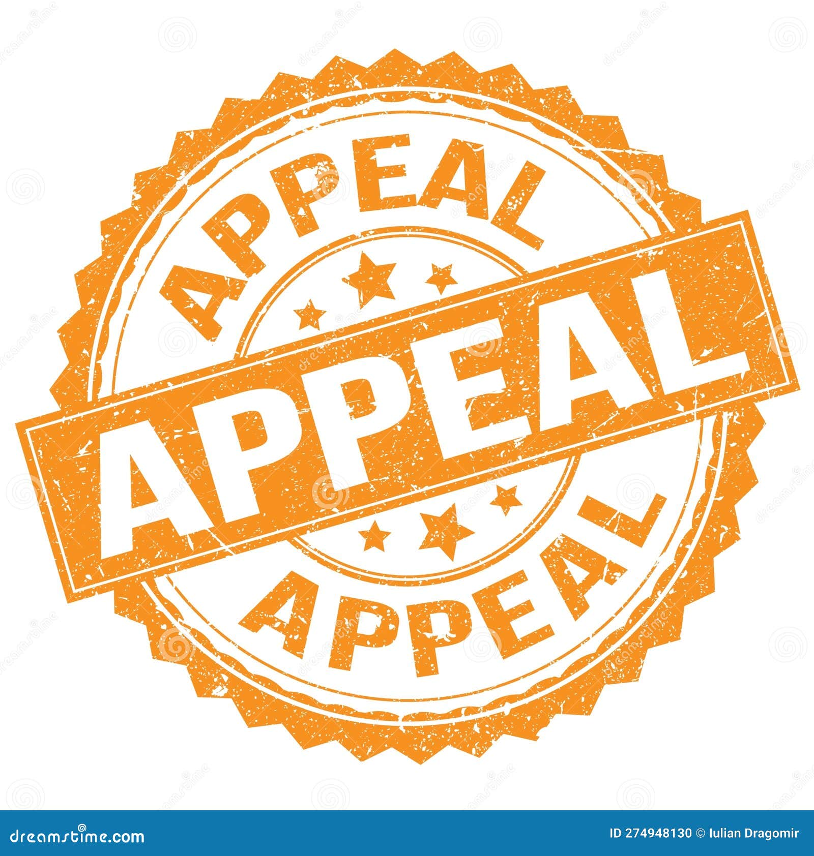 APPEAL Text on Orange Round Stamp Sign Stock Illustration ...