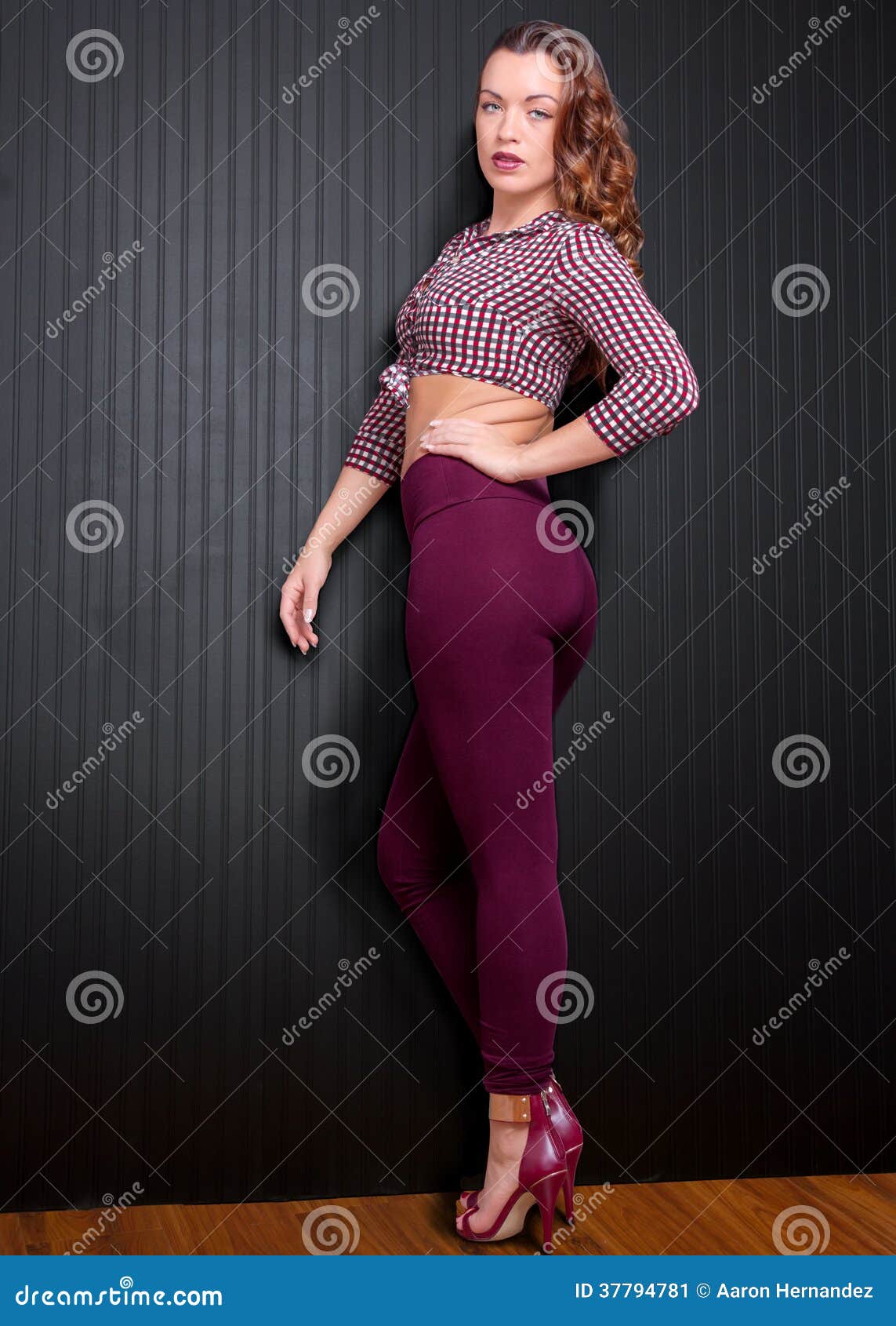 Appealing Fit Young Female Posing Standing Stock Image - Image of ...