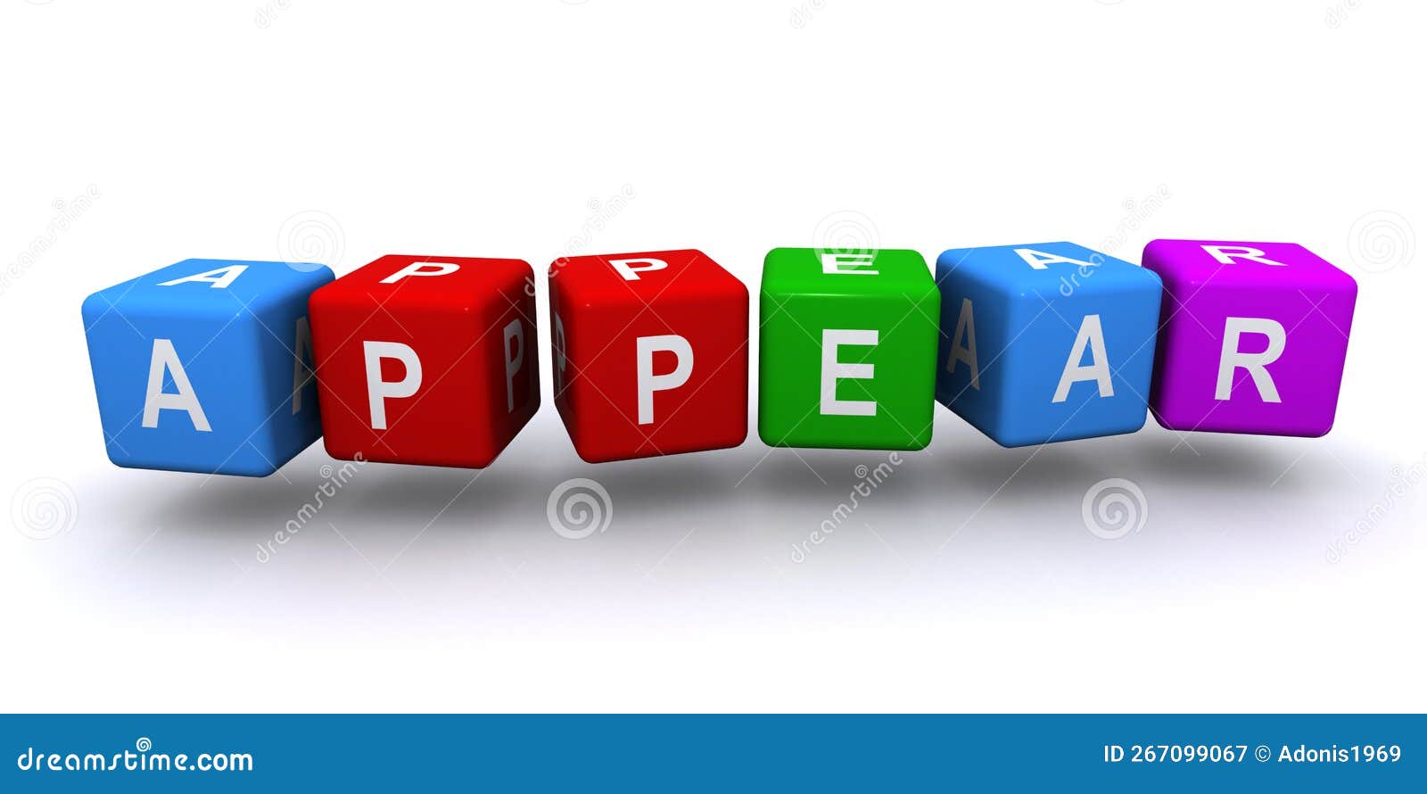 Appear word block on white stock illustration. Illustration of print ...