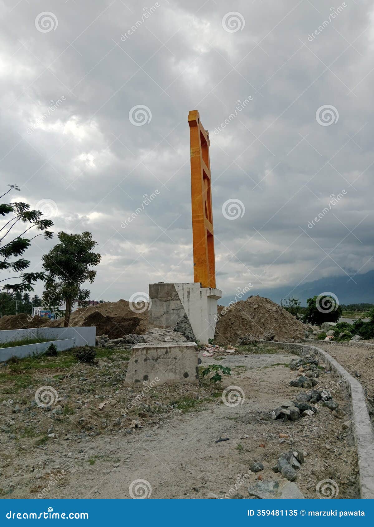 The Appearance of a Bridge Pillar Built with Concrete Construction ...