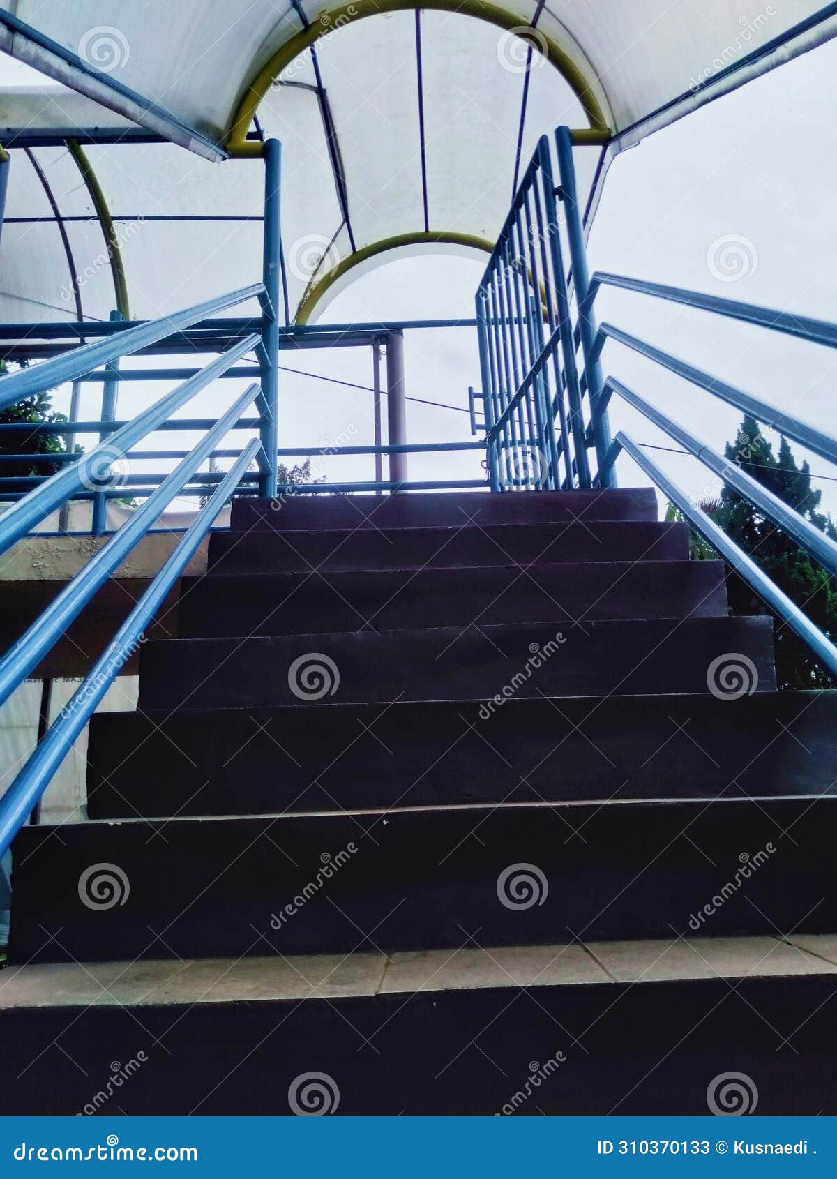 Appearance of Stairs Going Up from a Pedestrian Bridge Stock Image ...