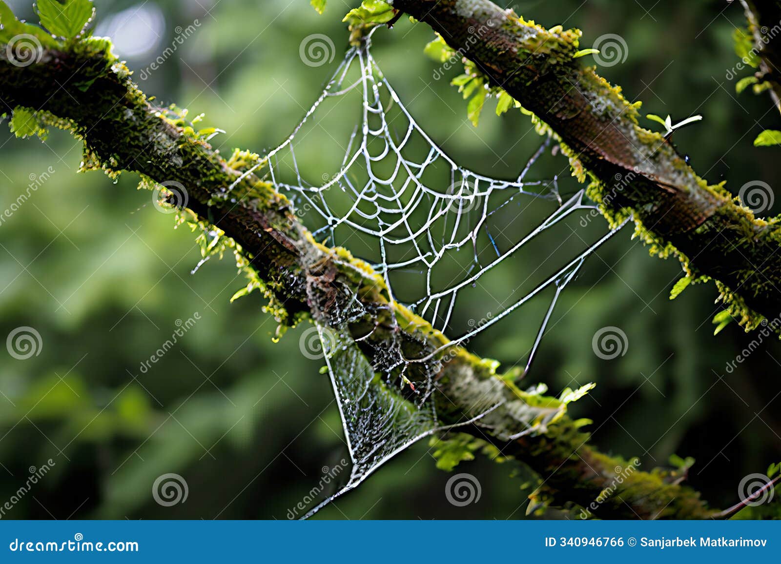 Appearance a Triangular Web with Three Main Anchor Points Often Stock ...