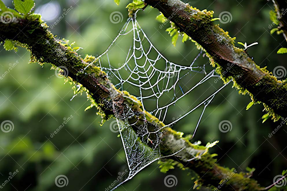 Appearance a Triangular Web with Three Main Anchor Points Often Stock ...