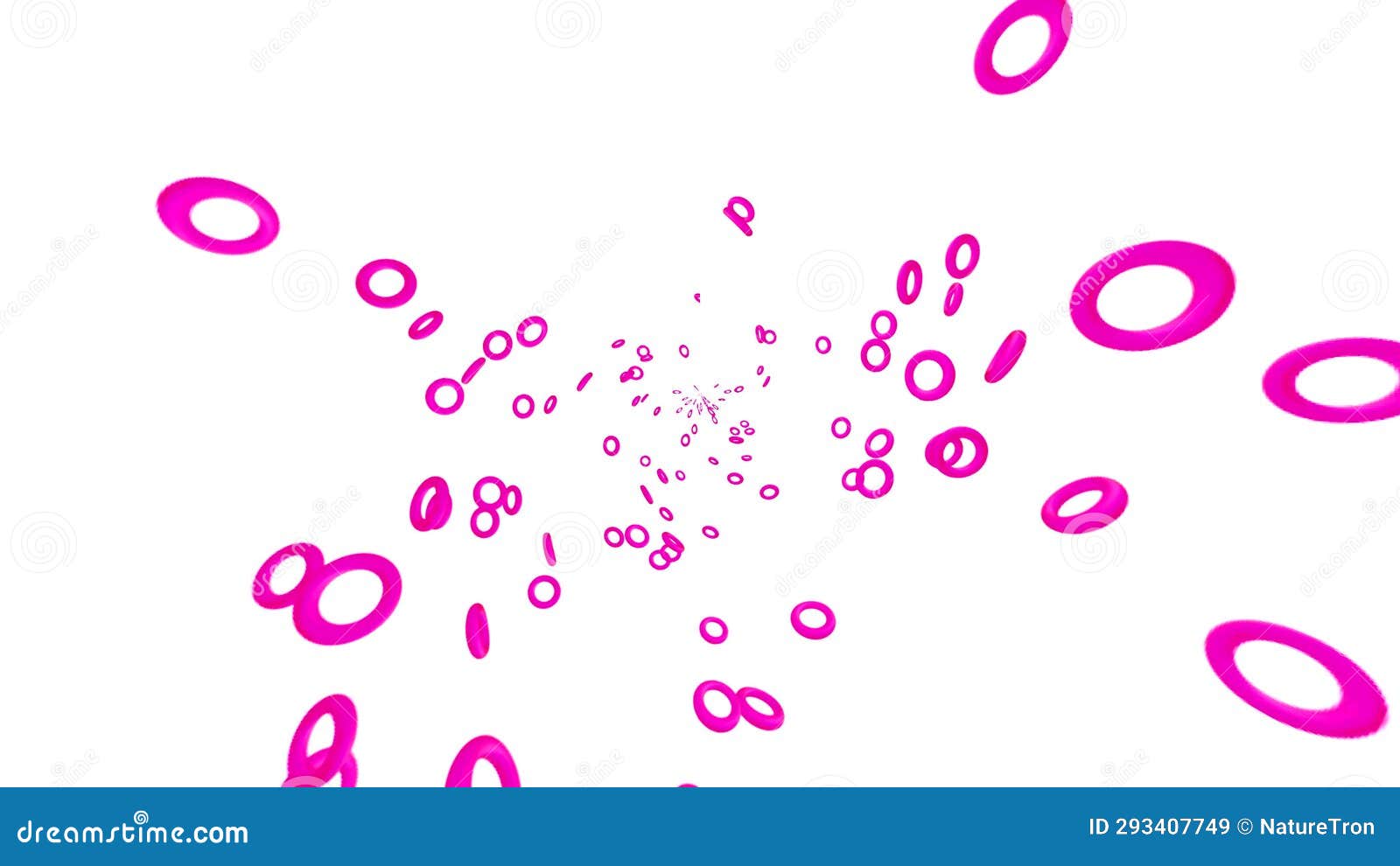 Appearing and Disappearing Pink 3D Circles Creating a Vortex of Depth ...