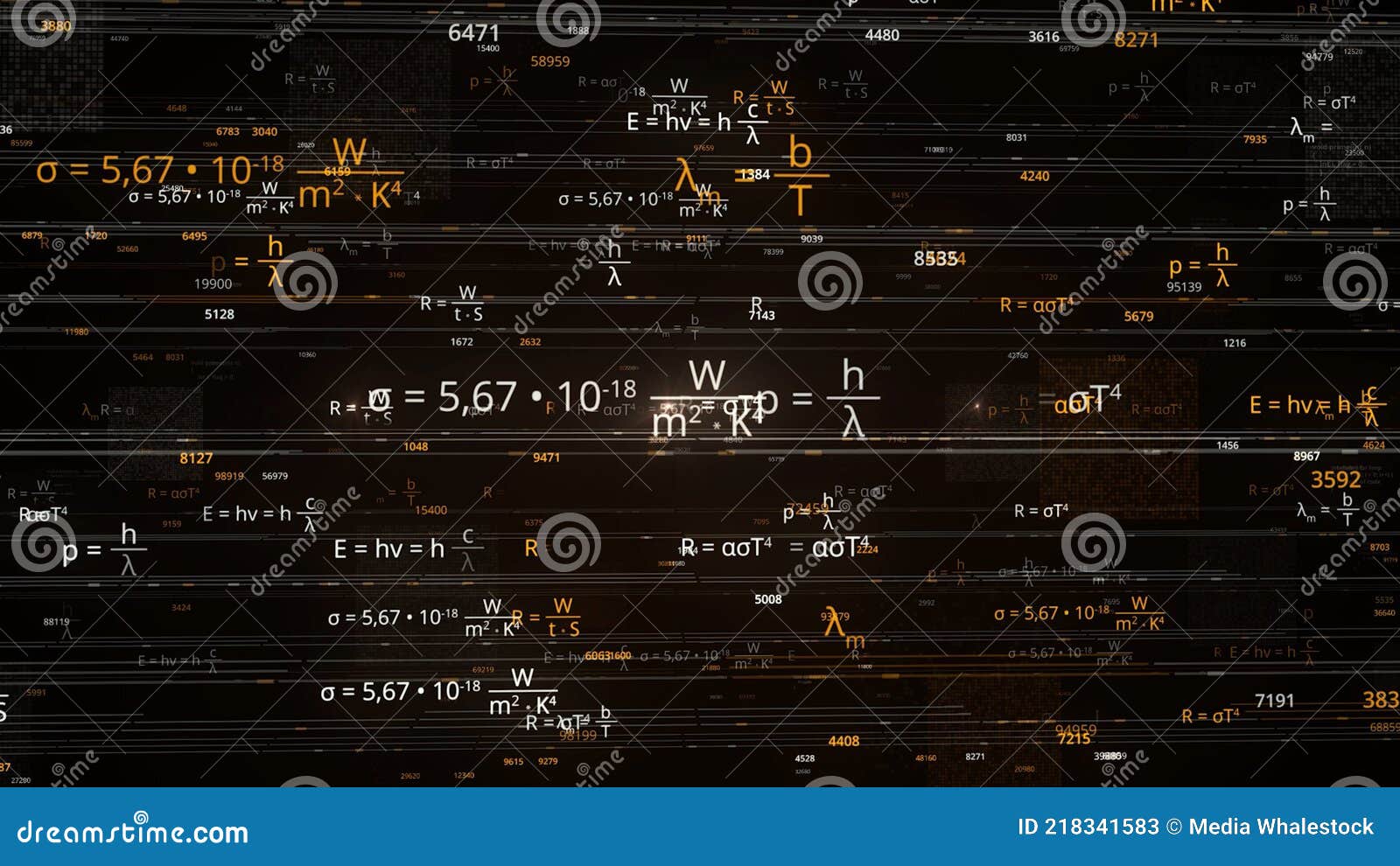 Appearing Mathematical Formulas on Black Background. Animation Stock ...