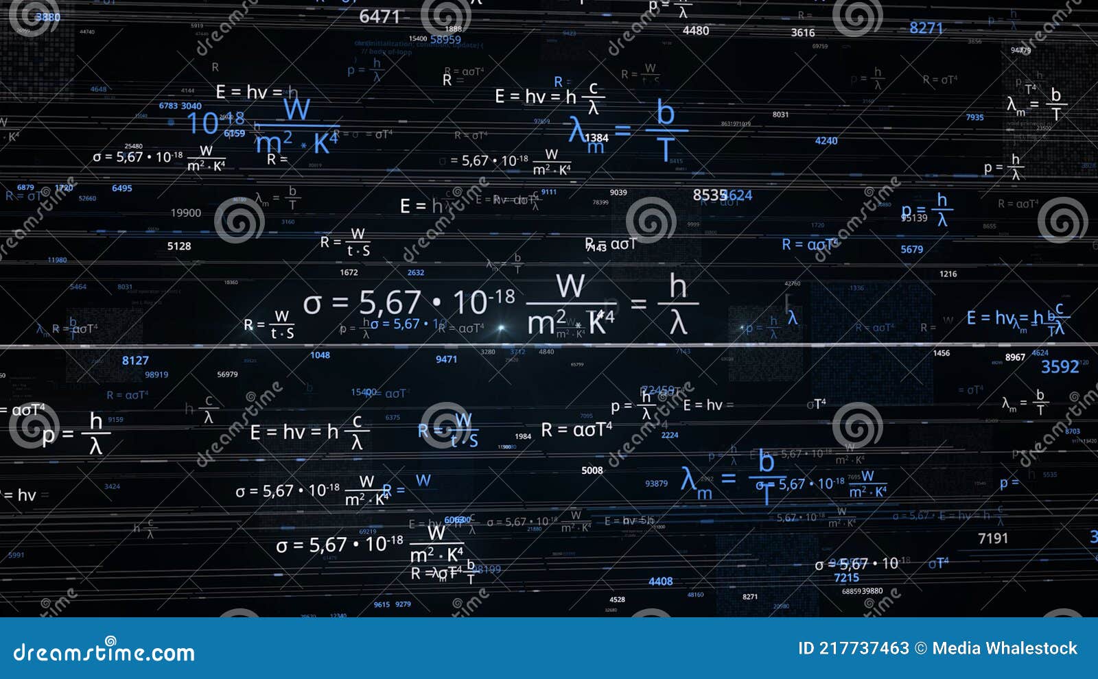 Appearing Mathematical Formulas on Black Background. Animation Stock ...