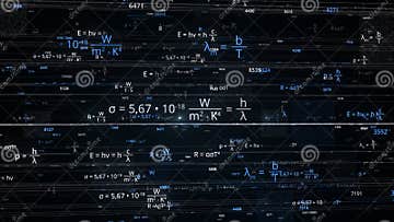 Appearing Mathematical Formulas on Black Background. Animation Stock ...