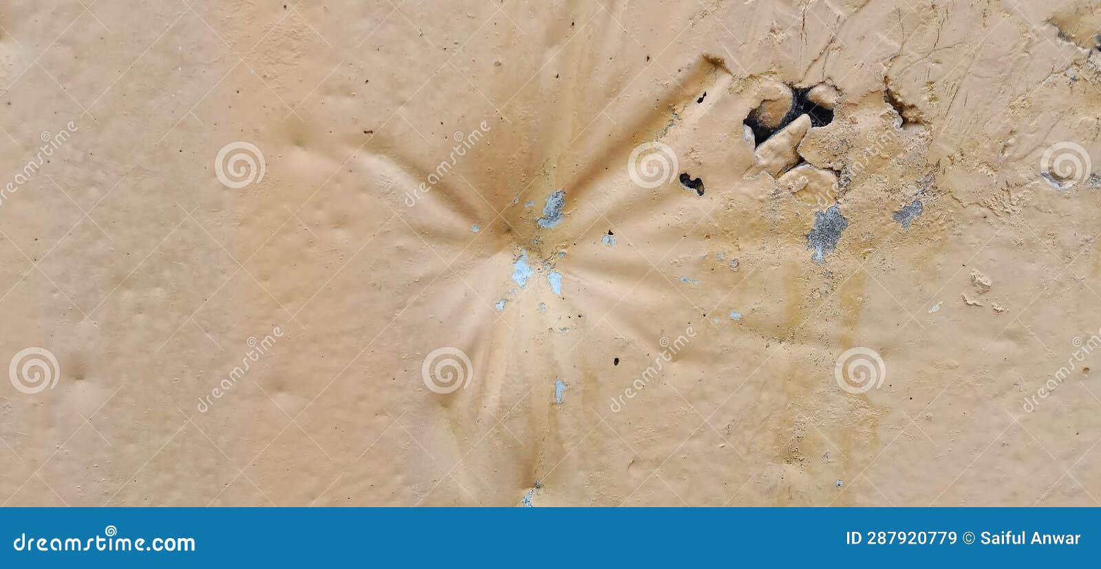 It Appears that the Wall on the Wall is Rather Damaged and Has a Yellow ...