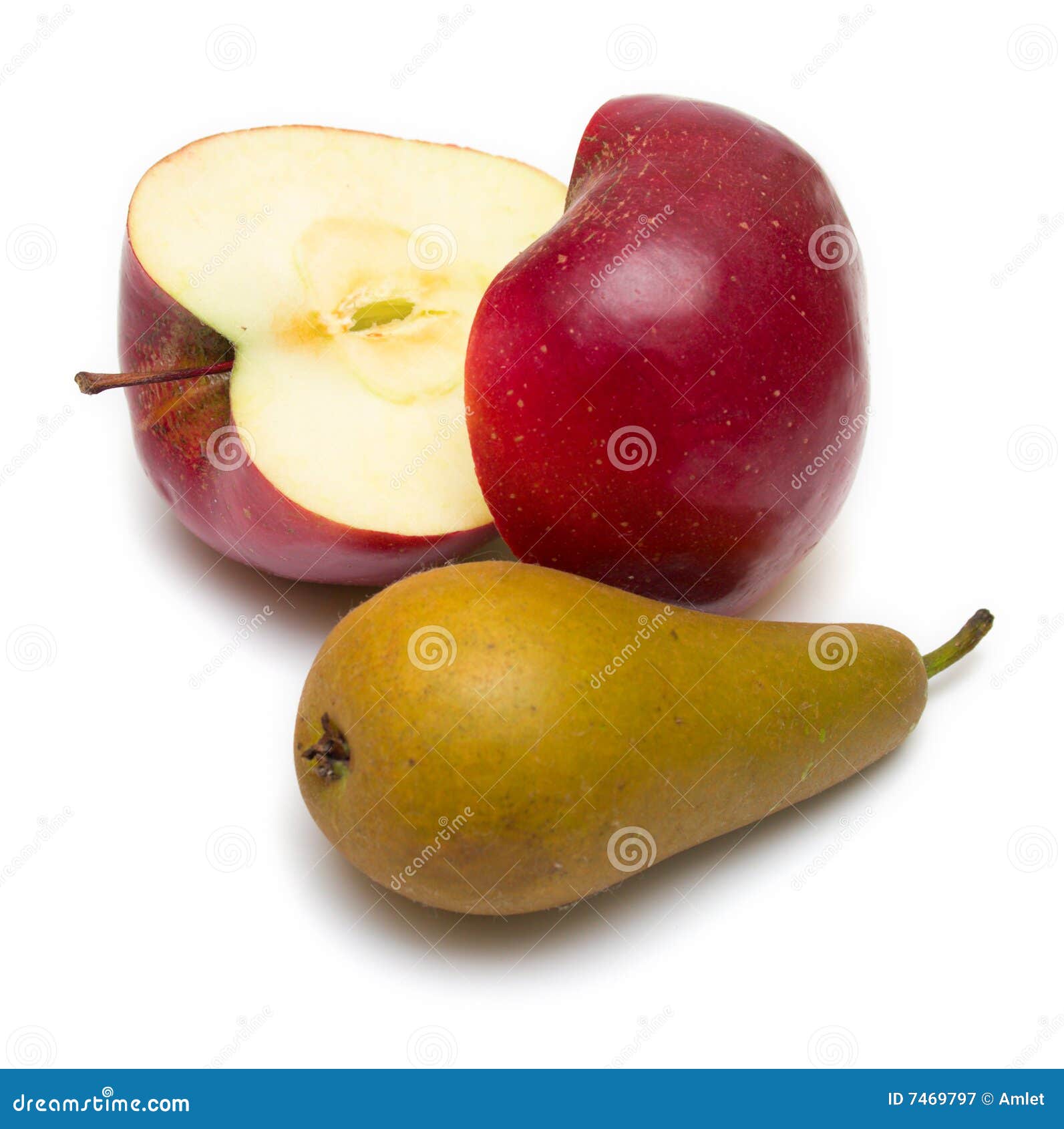 Appel en peer stock afbeelding. Image of rood, plak, geïsoleerd - 7469797