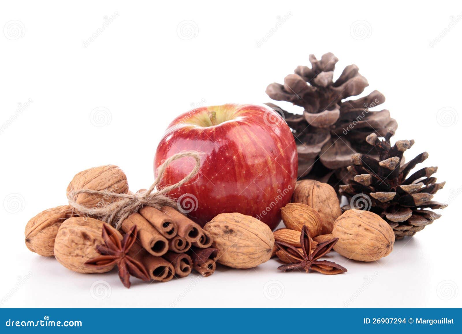 Appel, kaneel en decoratie stock foto. Image of kaneel - 26907294