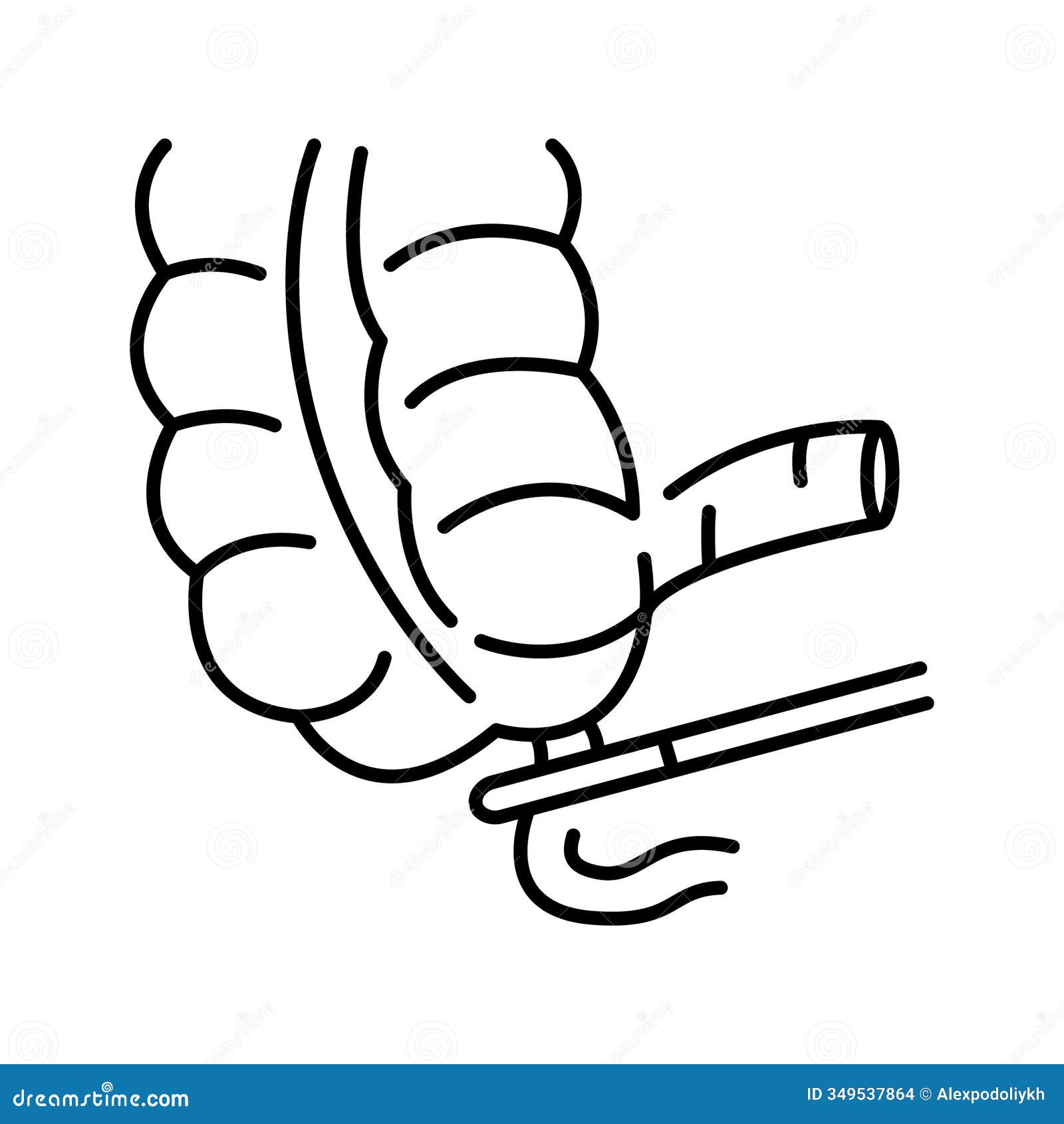 Appendectomy Line Black Icon Vector Illustration | CartoonDealer.com ...