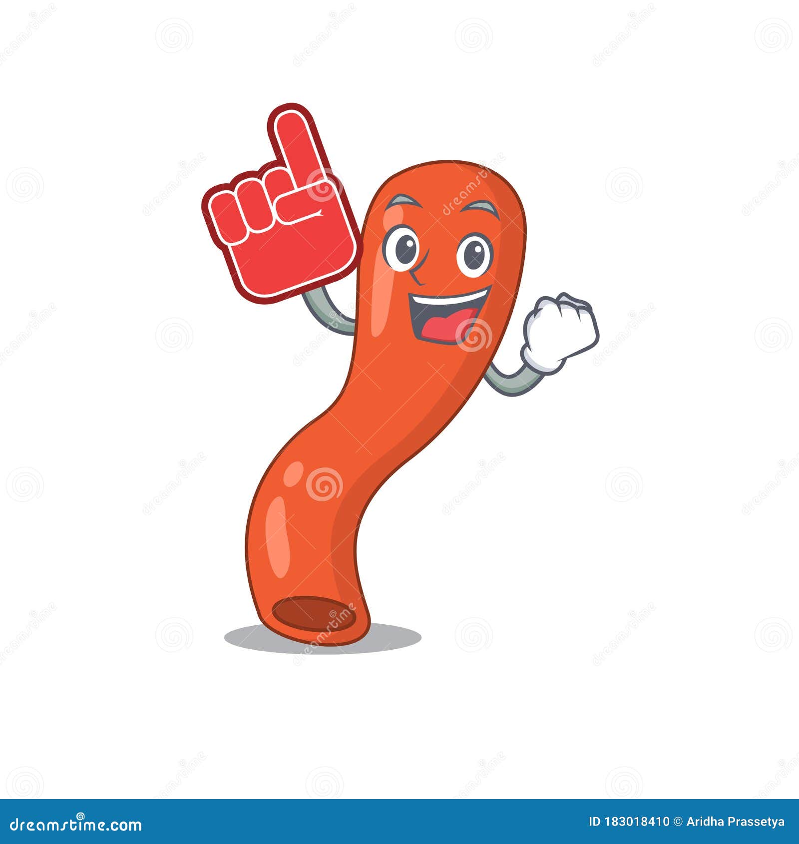 Appendix in Cartoon Drawing Character Design with Foam Finger Stock ...