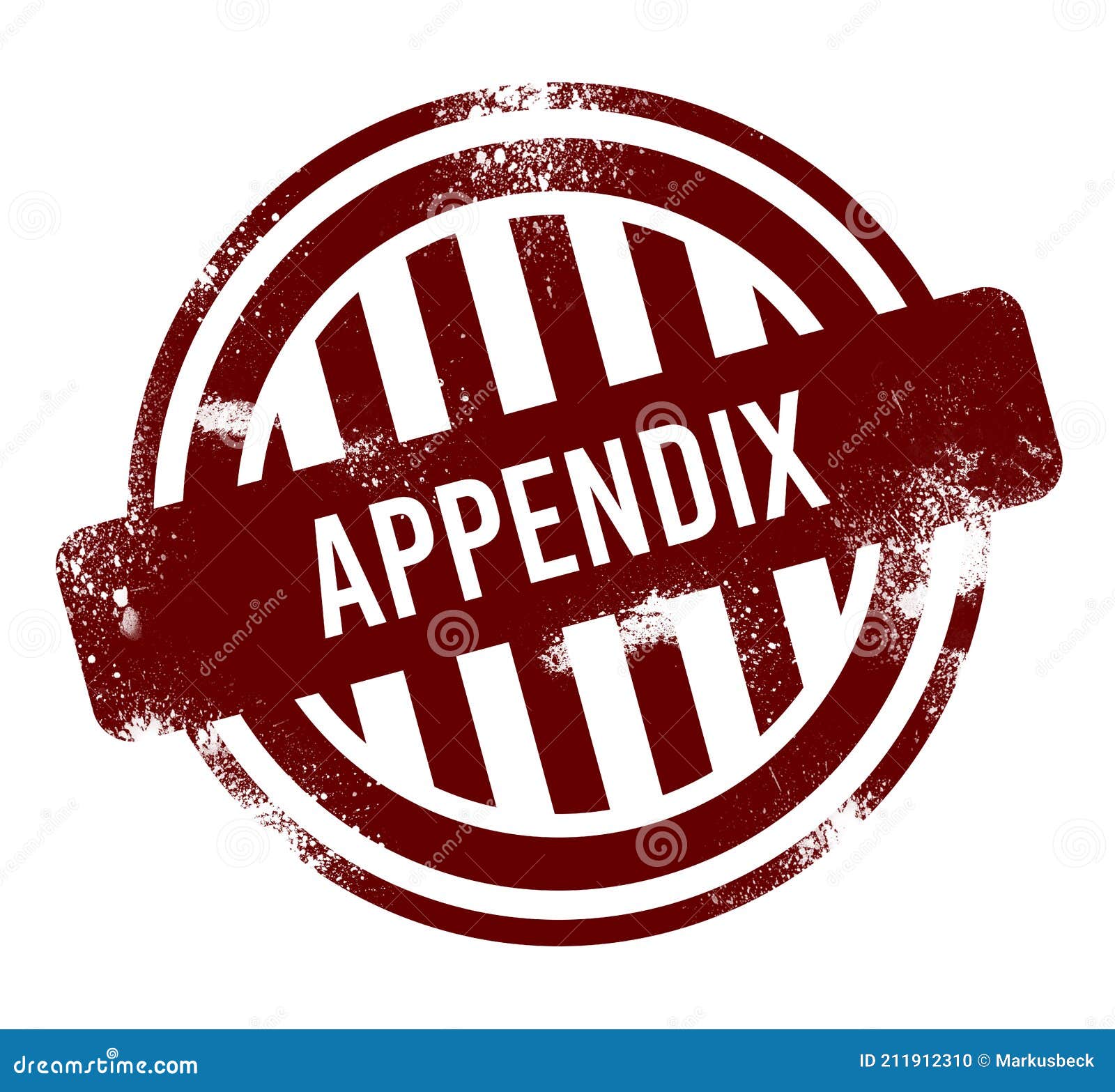 Appendix - Red Round Grunge Button, Stamp Stock Illustration ...