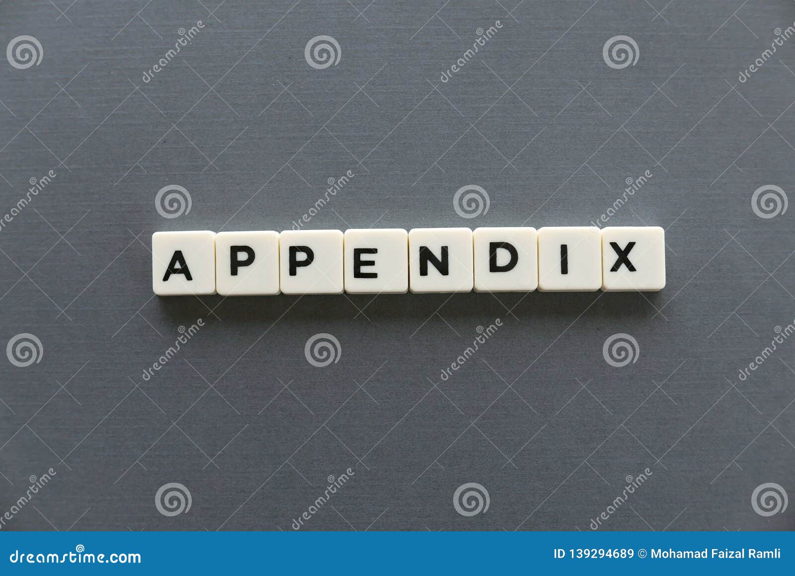 APPENDIX Word Made From Square Letter Tiles Royalty-Free Stock Image ...