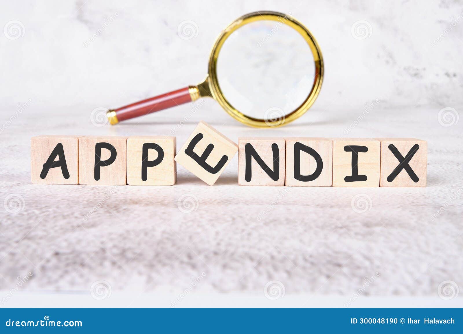 Appendix a Word Written on Wooden Cubes Stock Photo - Image of text ...