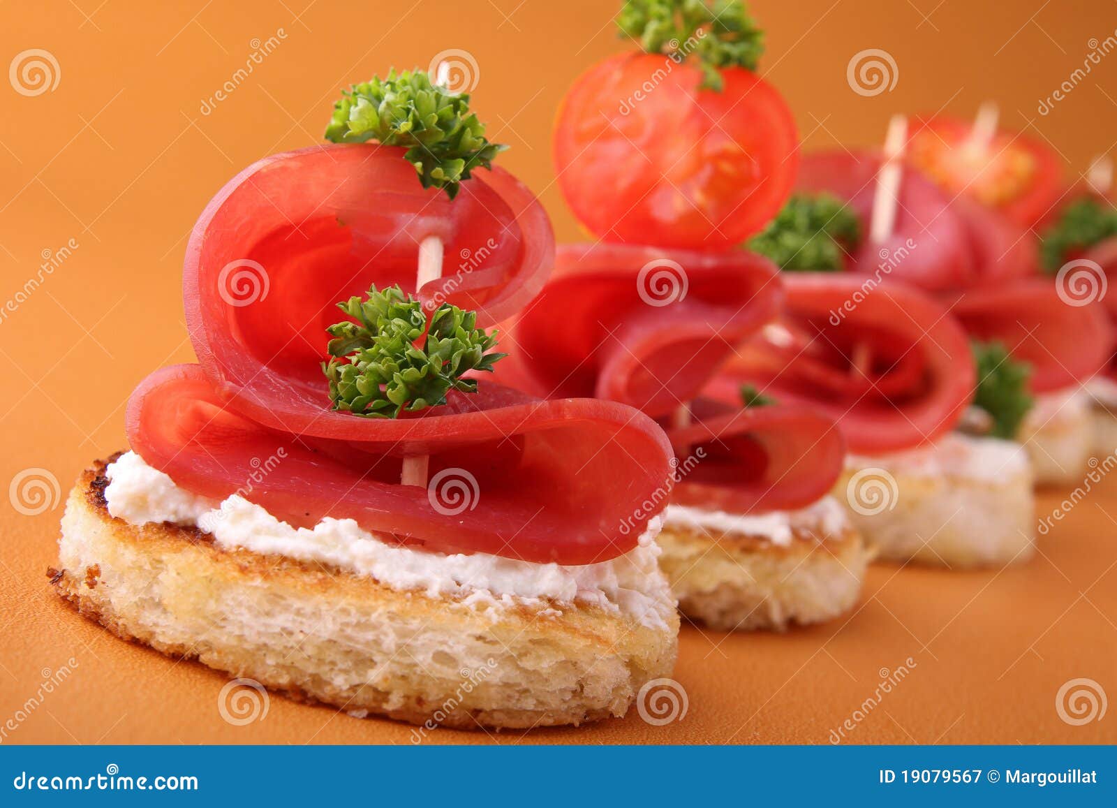 Appetizer, canapes stock image. Image of canape, bread - 19079567
