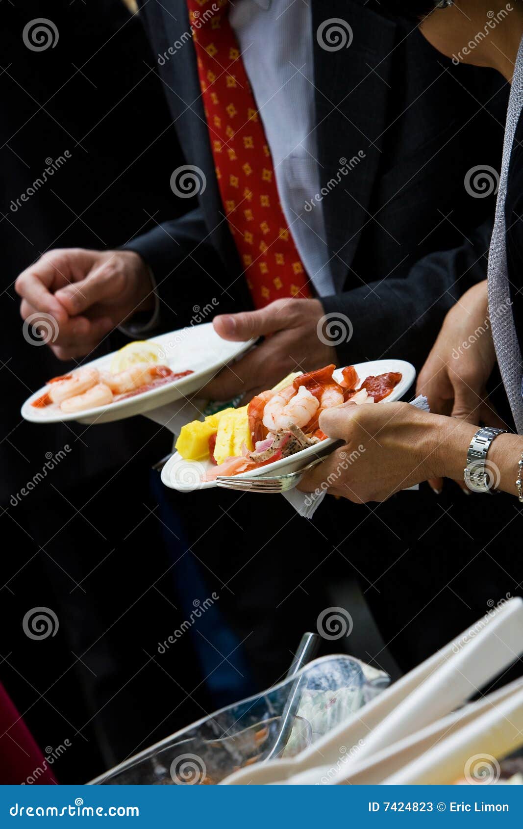 Appetizer during a Catered Party or Event Stock Image - Image of hands ...