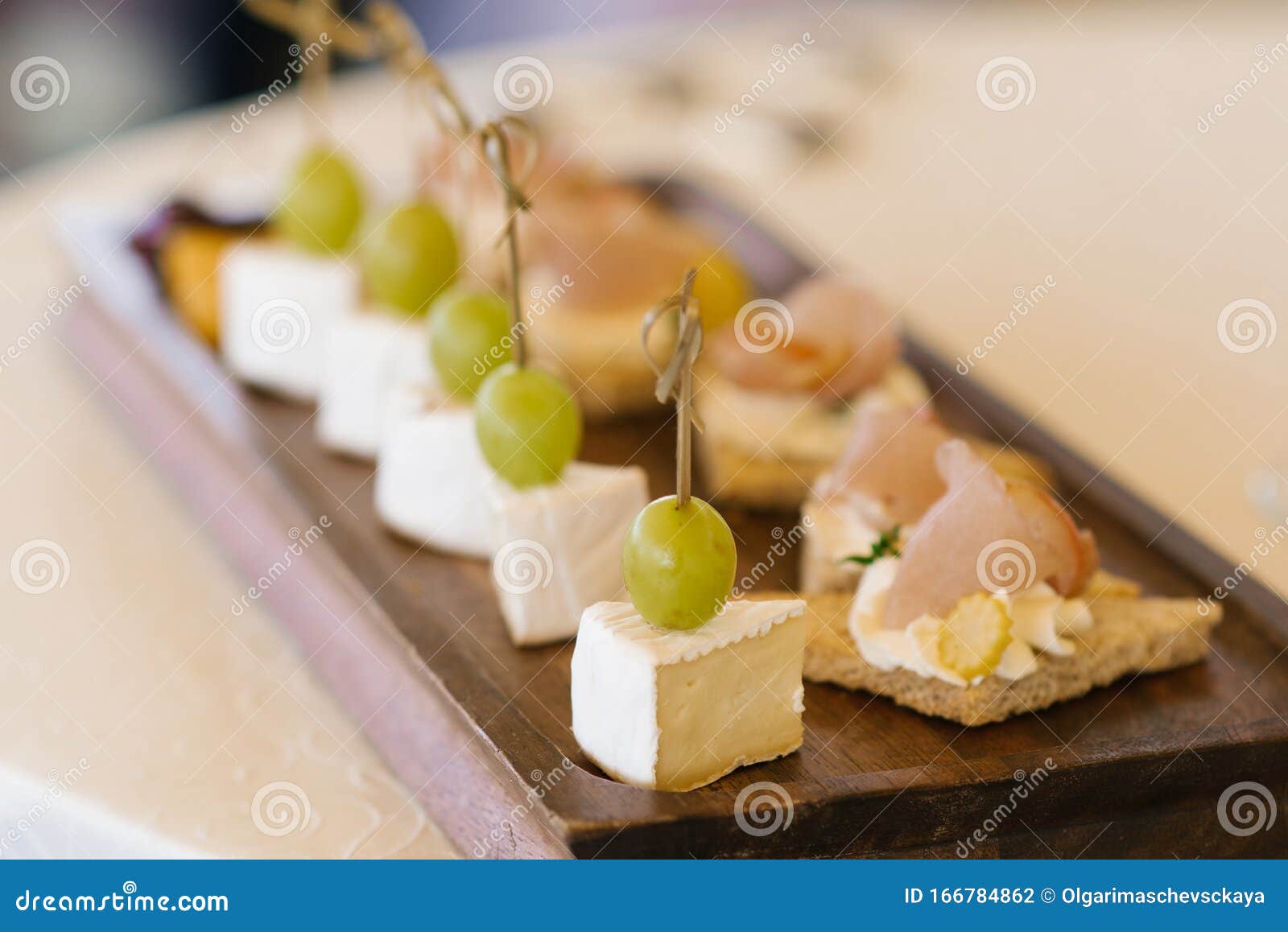 Appetizer of Cheese and Grapes on a Skewe Stock Photo - Image of grape ...