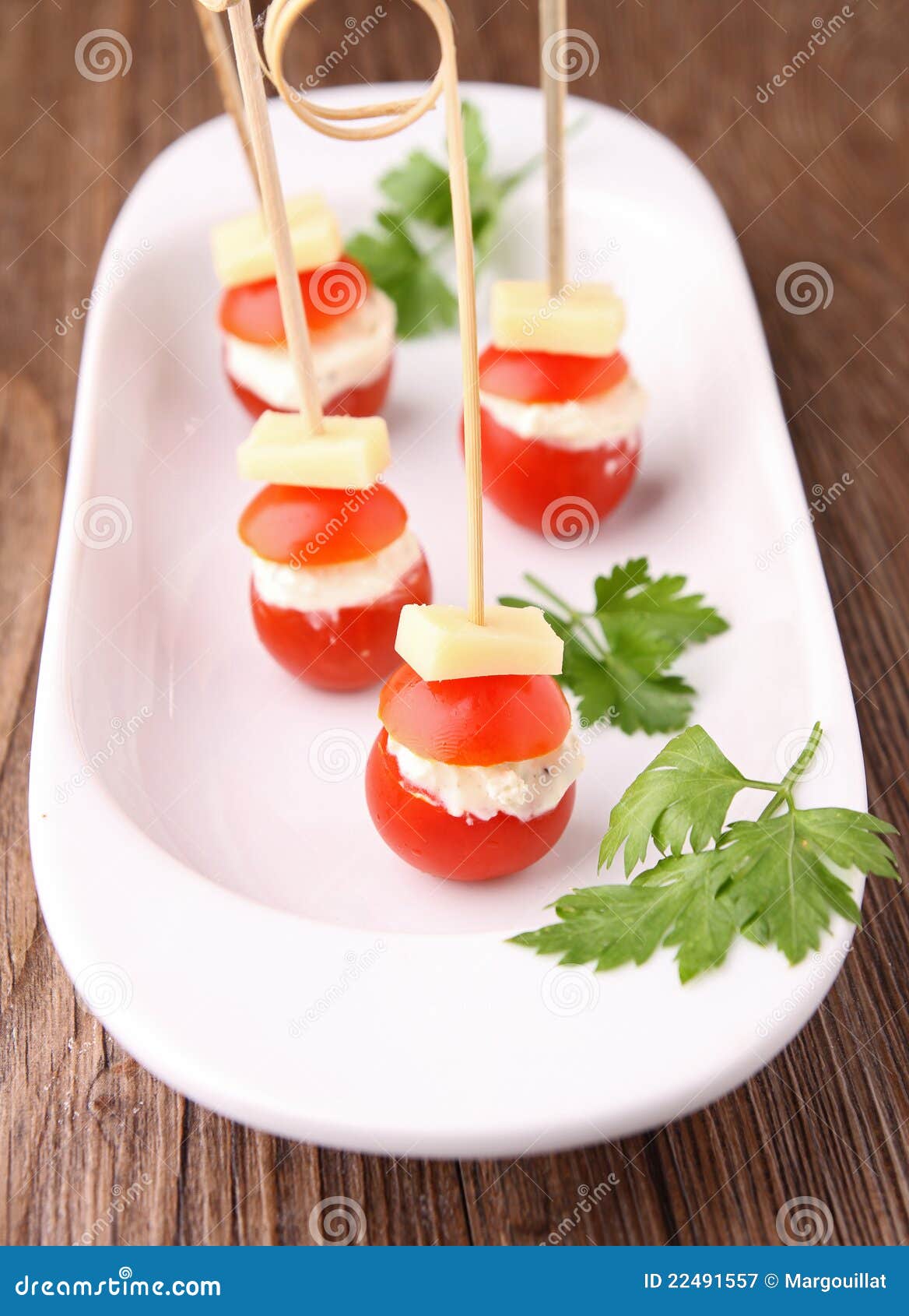 Appetizer, Cherry Tomato with Cheese Stock Image - Image of fingerfood ...