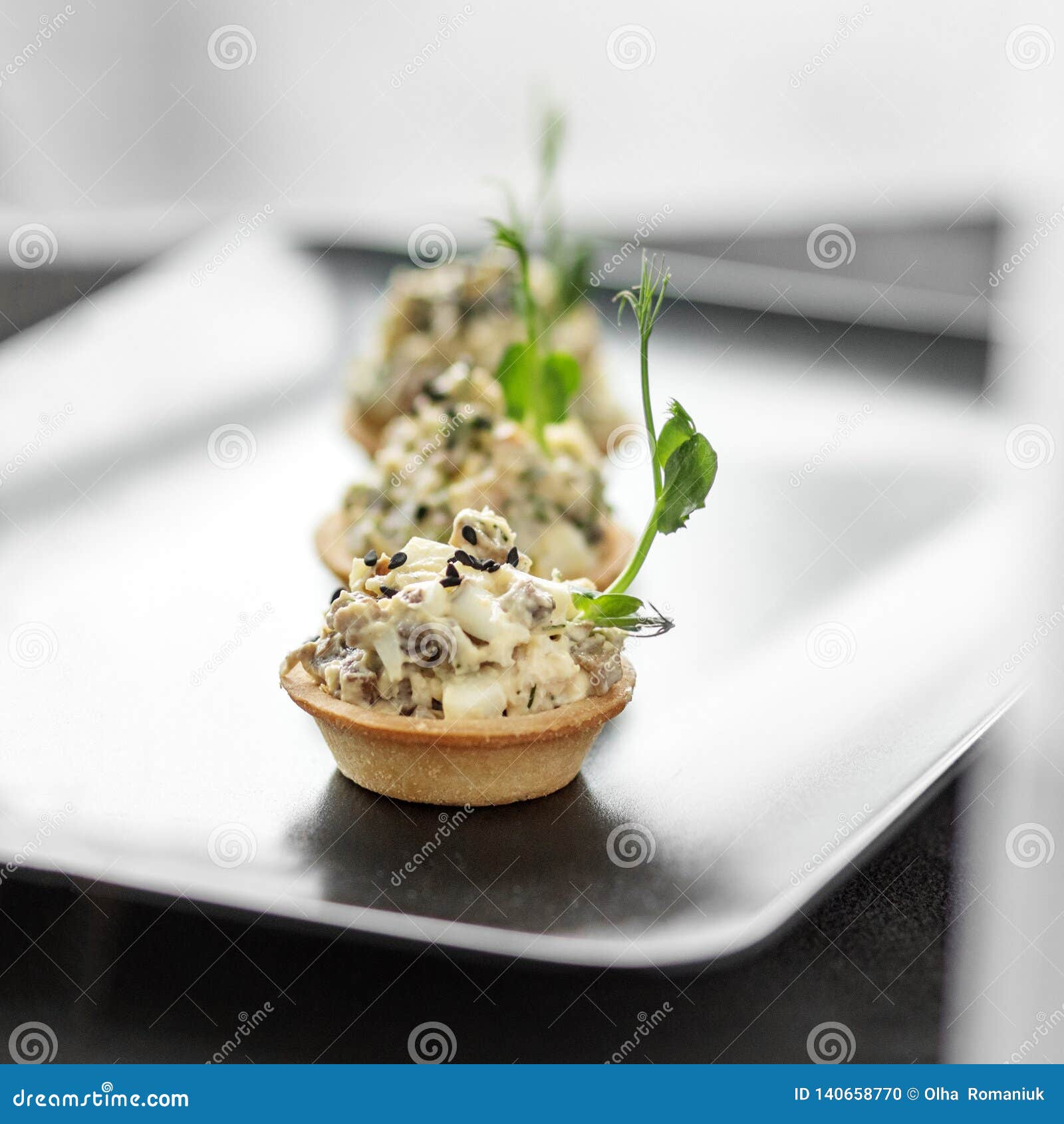 Appetizer with Chicken and Cheese in Baskets. Concept of Food ...