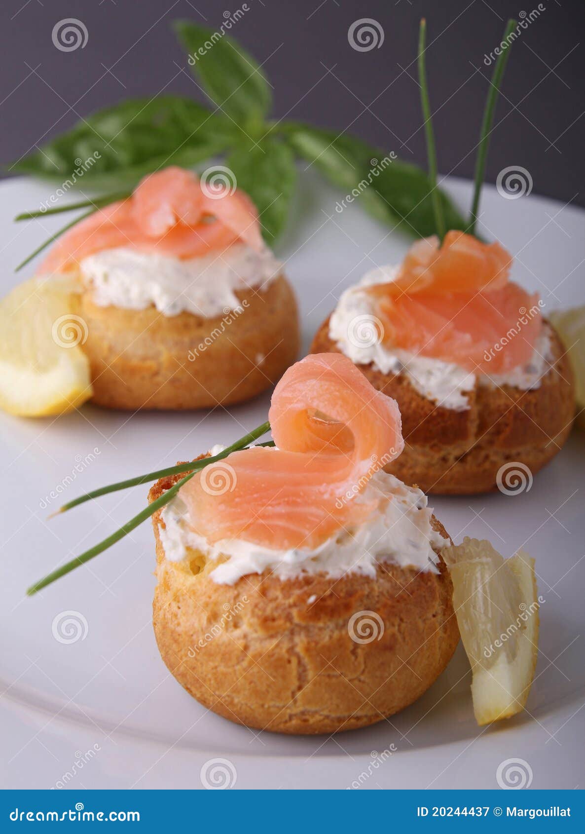 Appetizer, Choux with Salmon Stock Image - Image of food, appetizer ...