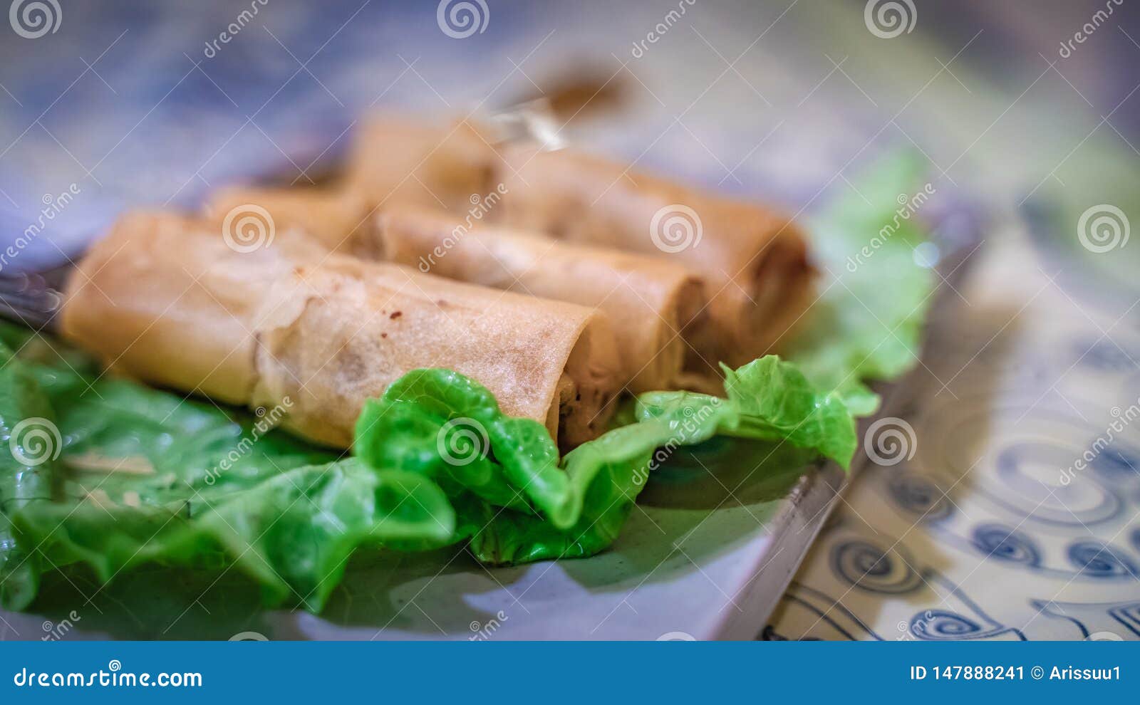 Fried Chicken and Vegetable Spring Rolls Stock Image - Image of eggroll ...