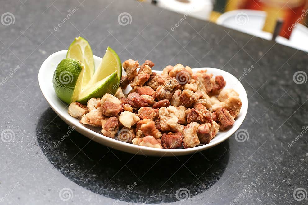 Appetizer of Fried Pork Rinds Stock Image - Image of lunch, pork: 83510443