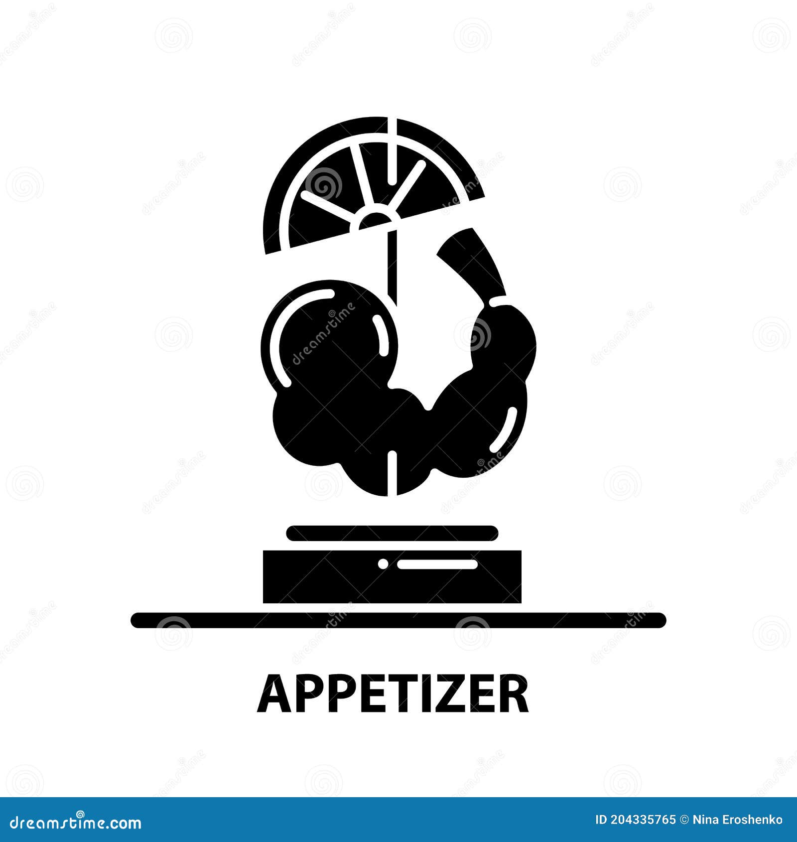 Appetizer Icon, Black Vector Sign with Editable Strokes, Concept ...